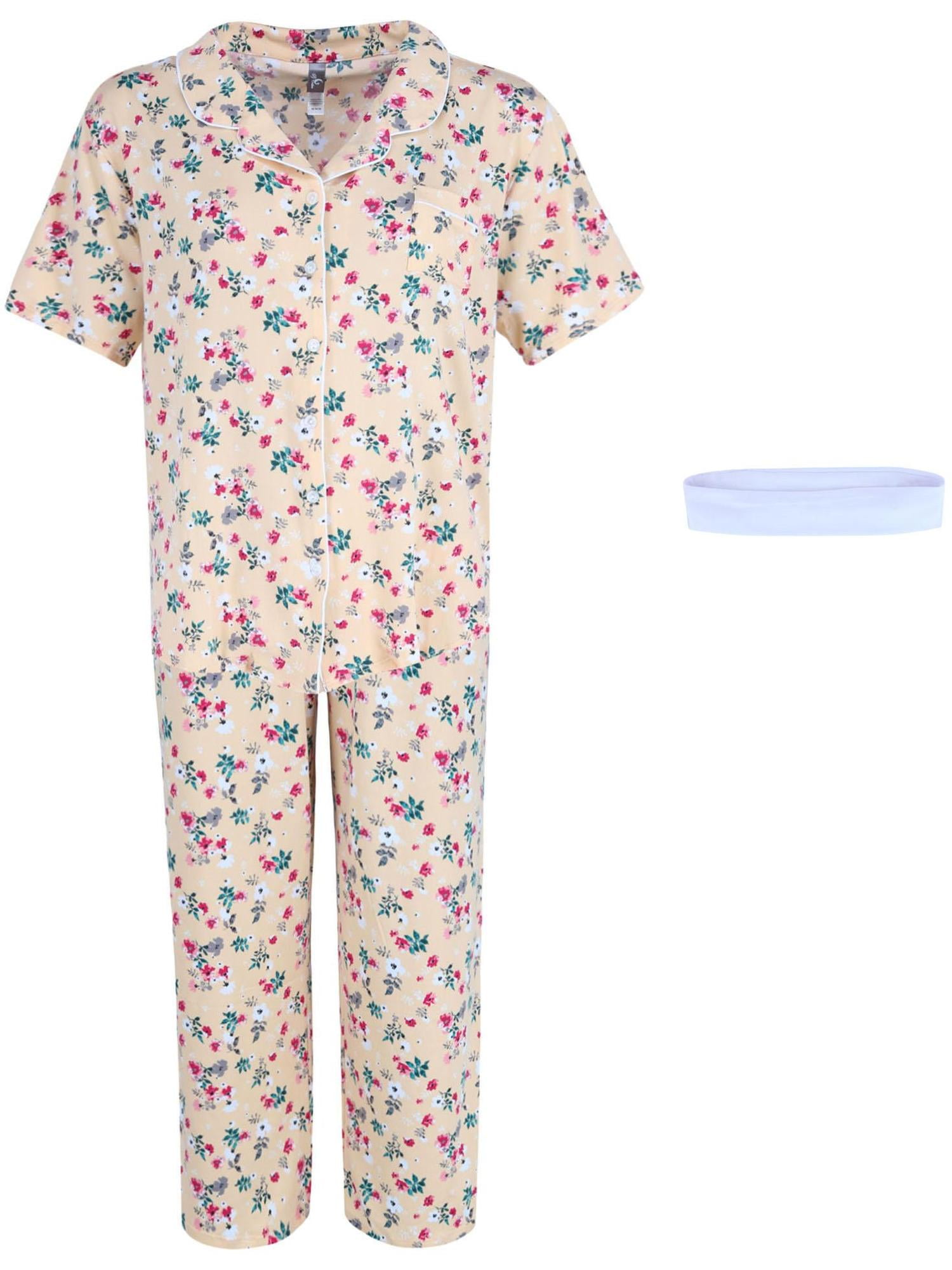PJ Couture Floral Capri PJ Set (Women's Plus) - Walmart.com