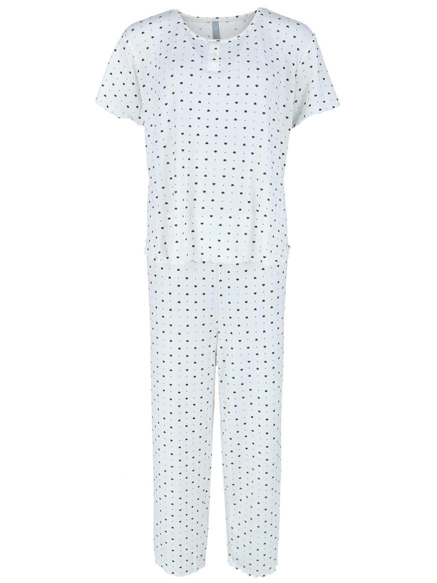 PJ Couture Hearts Short Sleeve Capri Set (Women's Plus) - Walmart.com