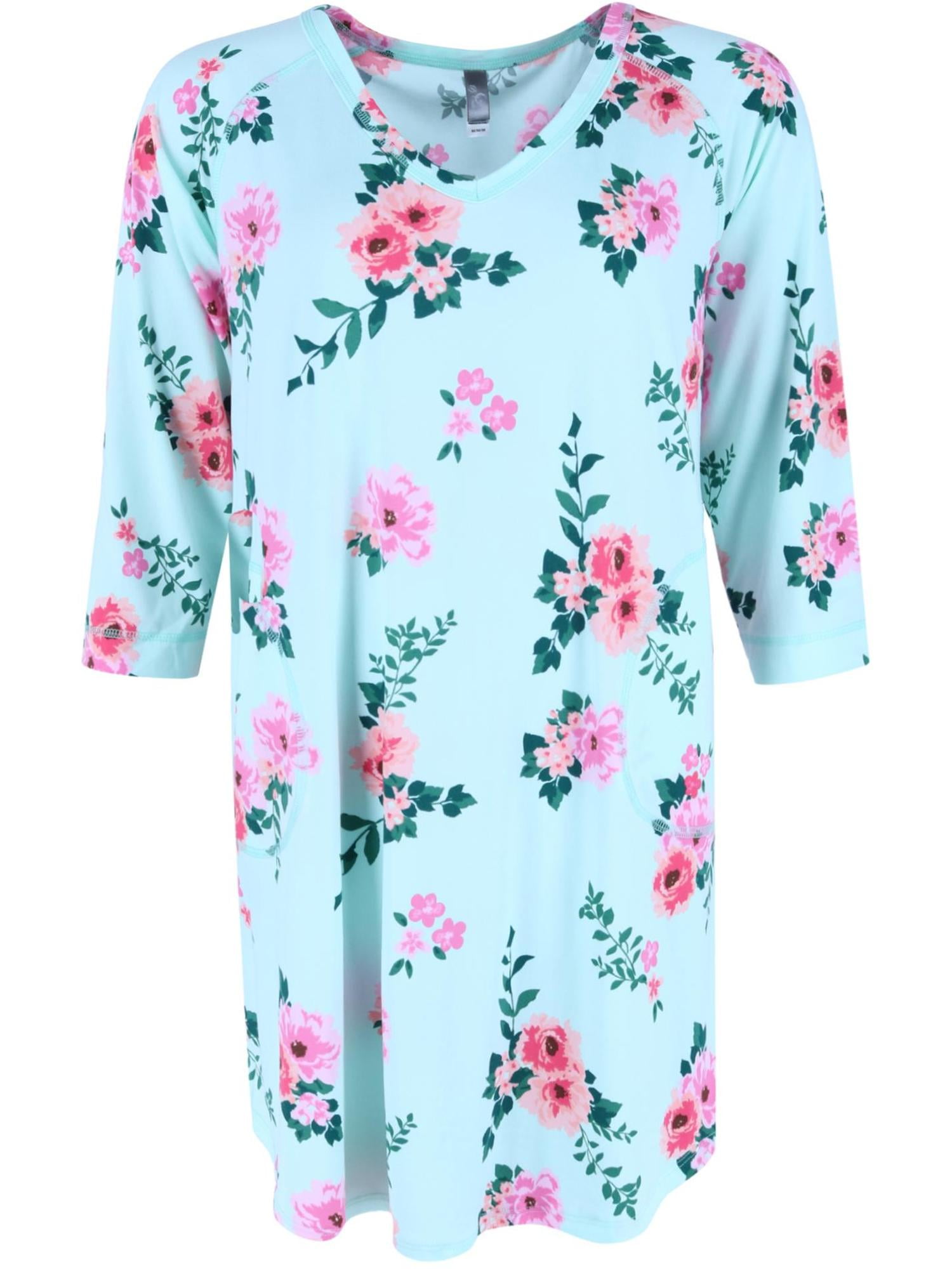 PJ Couture Large Flower Pajama Sleep Shirt (Women) - Walmart.com