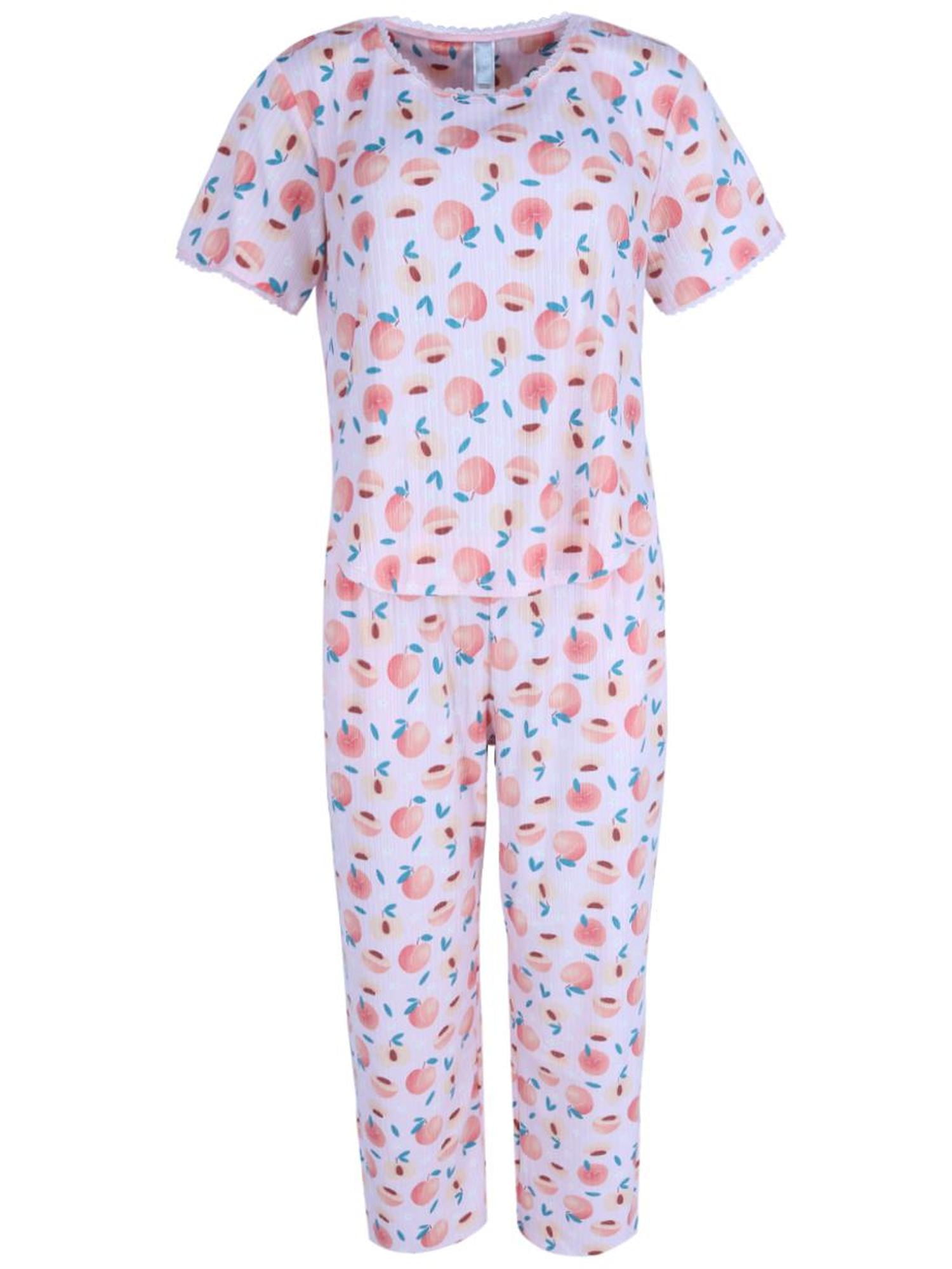 PJ Couture Ribbed Short Sleeve Capri Pajama Set (Women) - Walmart.com