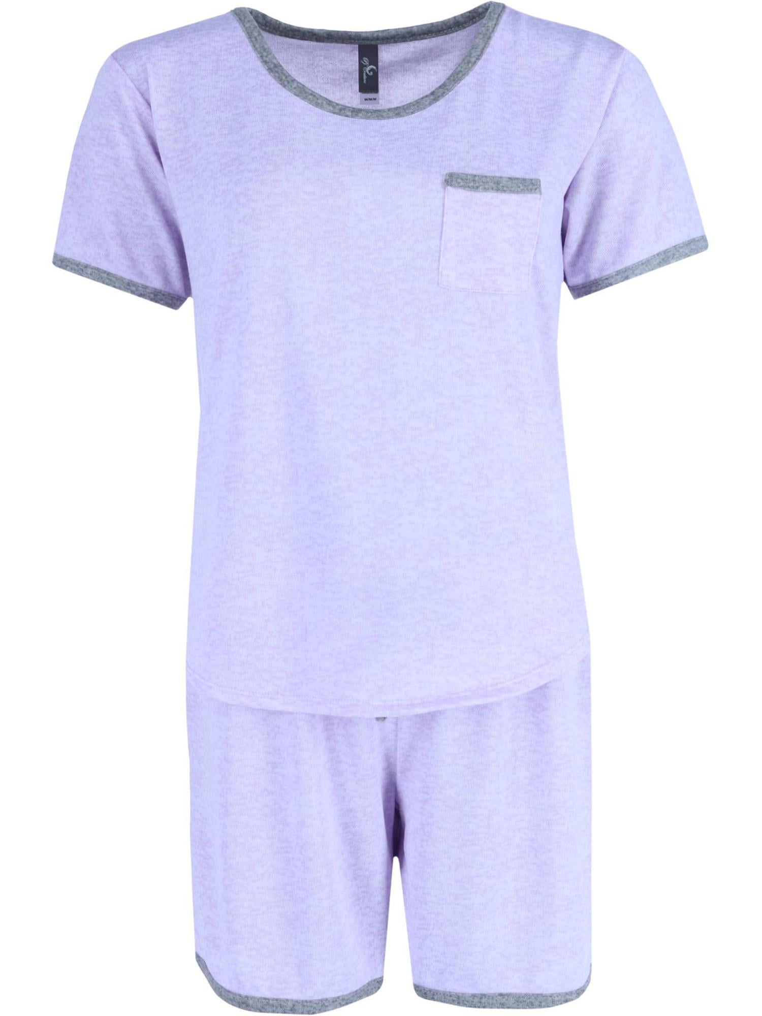 PJ Couture Solid Short Pajama Set (Women) - Walmart.com