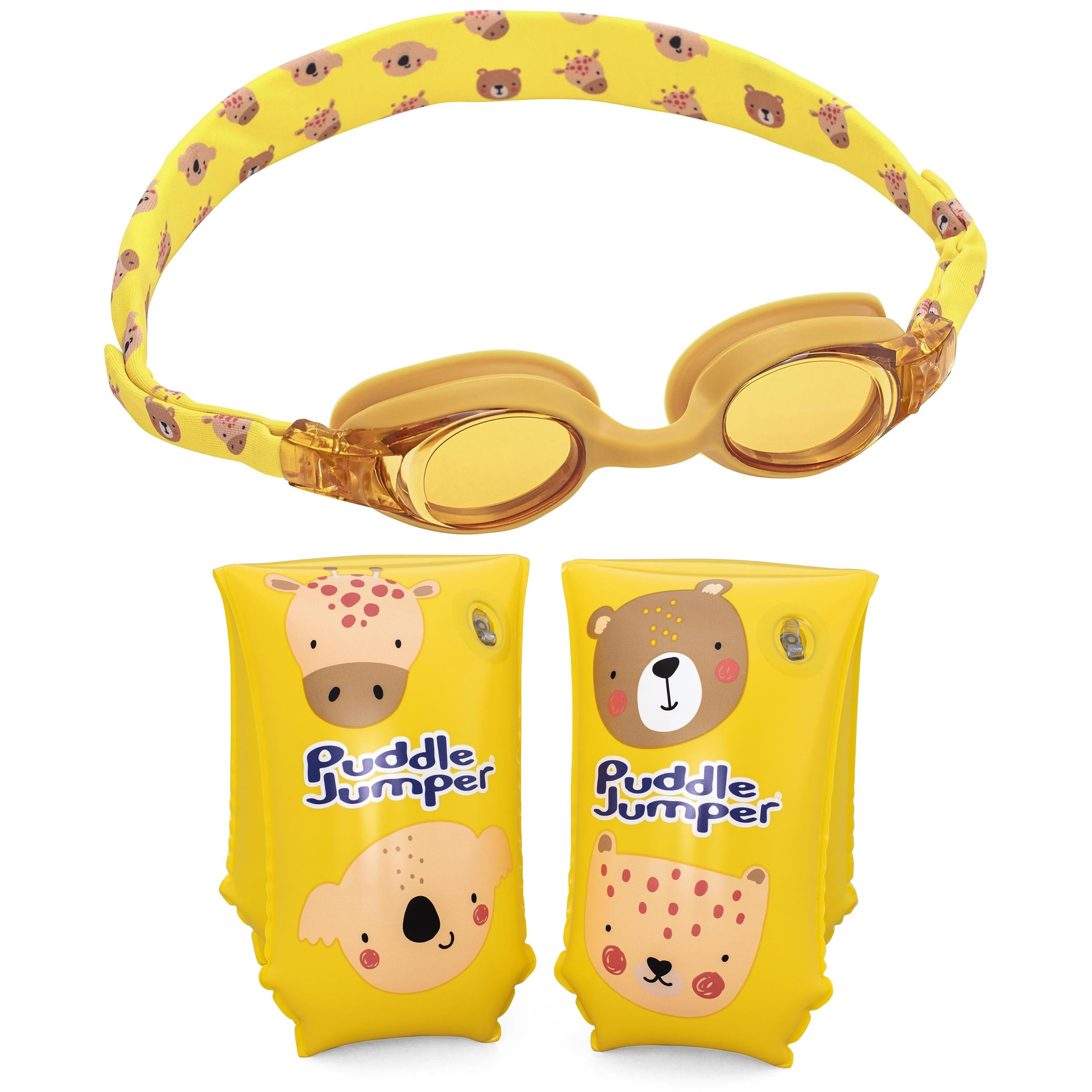 Puddle Jumper Child Fabric Swim Goggles and Inflatable Armband Training ...