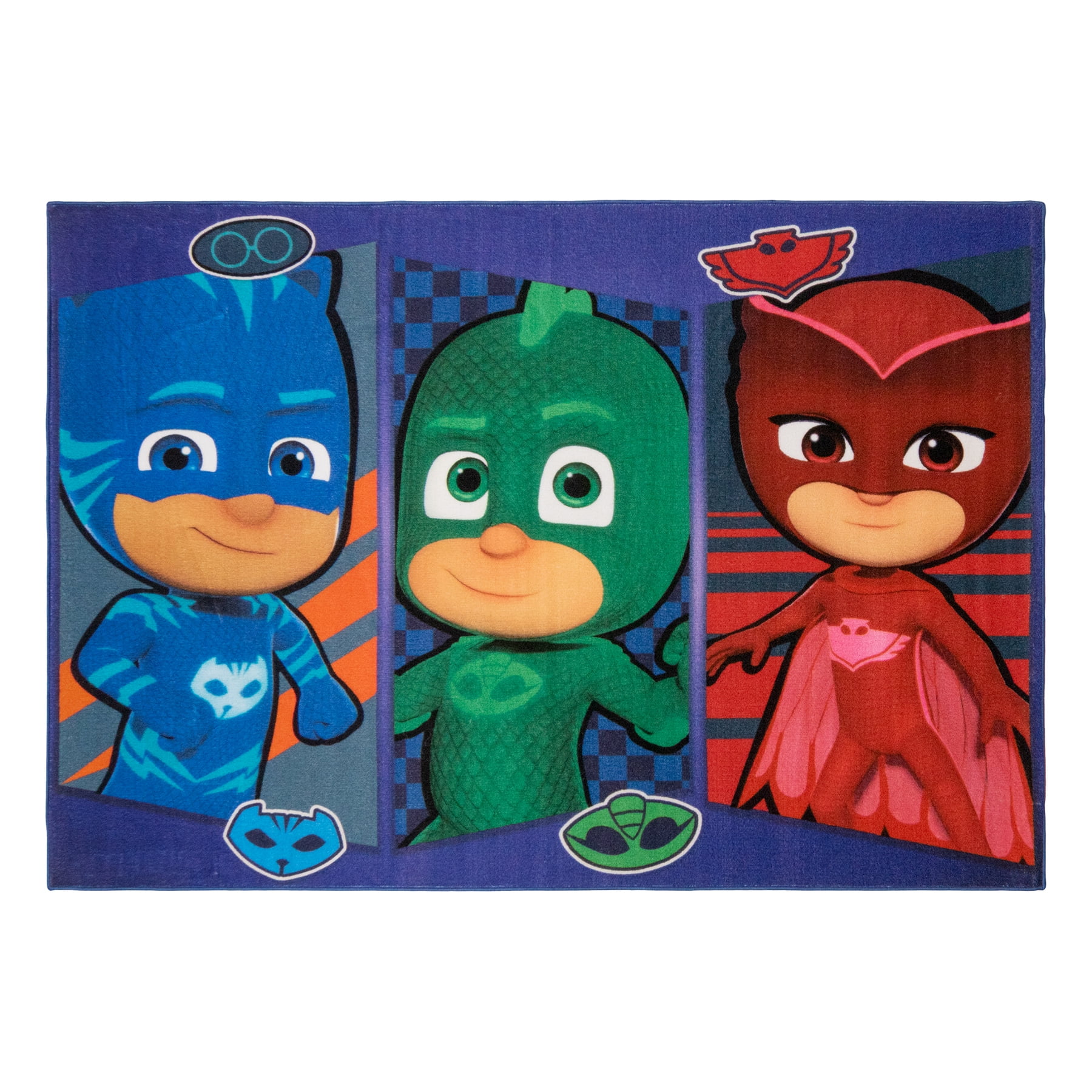 PJ Mask Patchwork HD Digitally Printed Rug, 4'6"x6'6" - Walmart.com