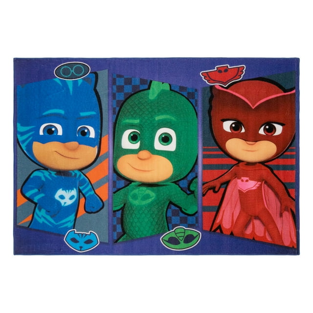 PJ Mask Patchwork HD Digitally Printed Rug, 4'6"x6'6" - Walmart.com
