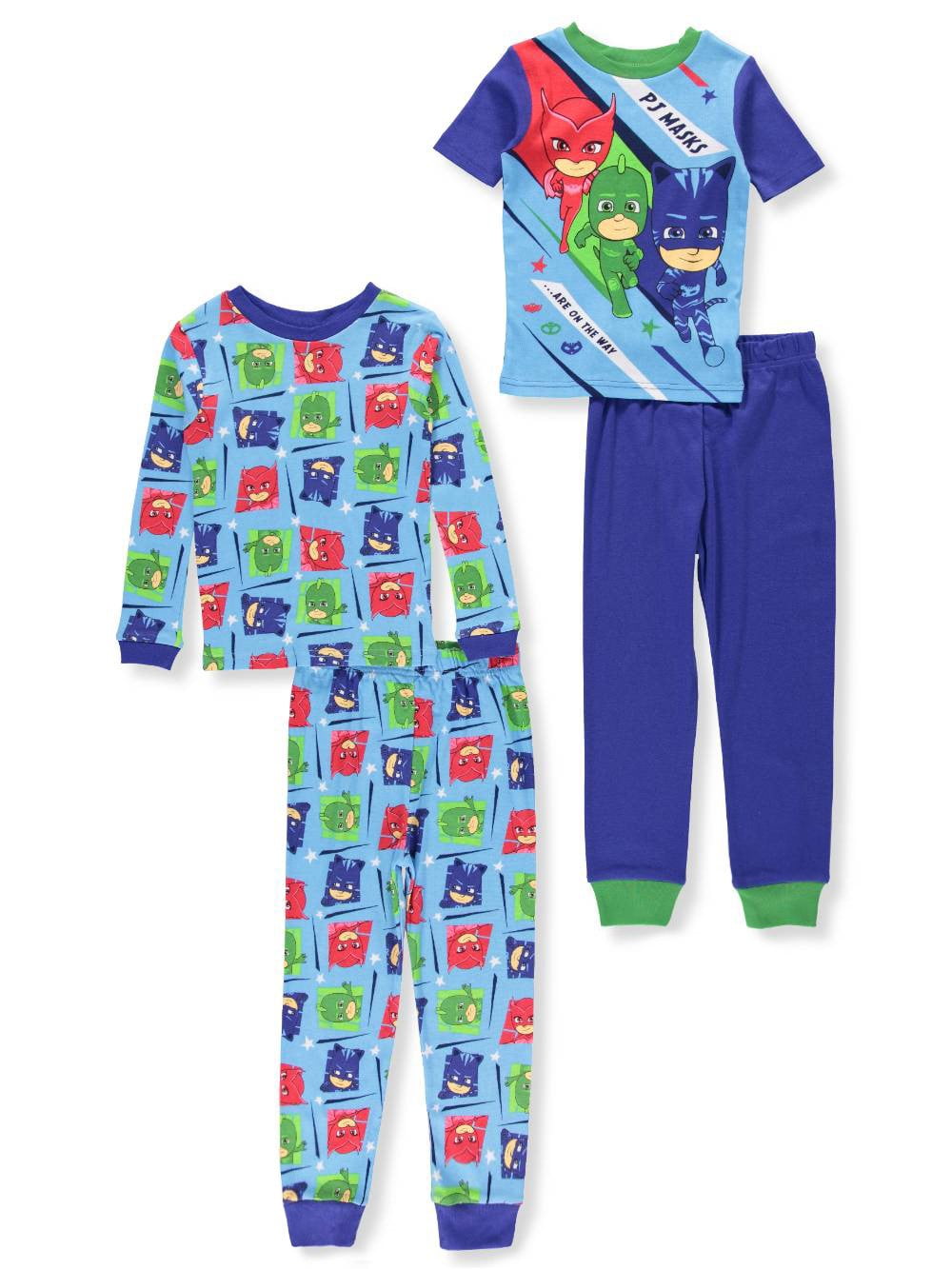 PJ Masks 4-10 Bedtime Heroes 4-Piece Cotton Pajama Set(Blue 8 ...