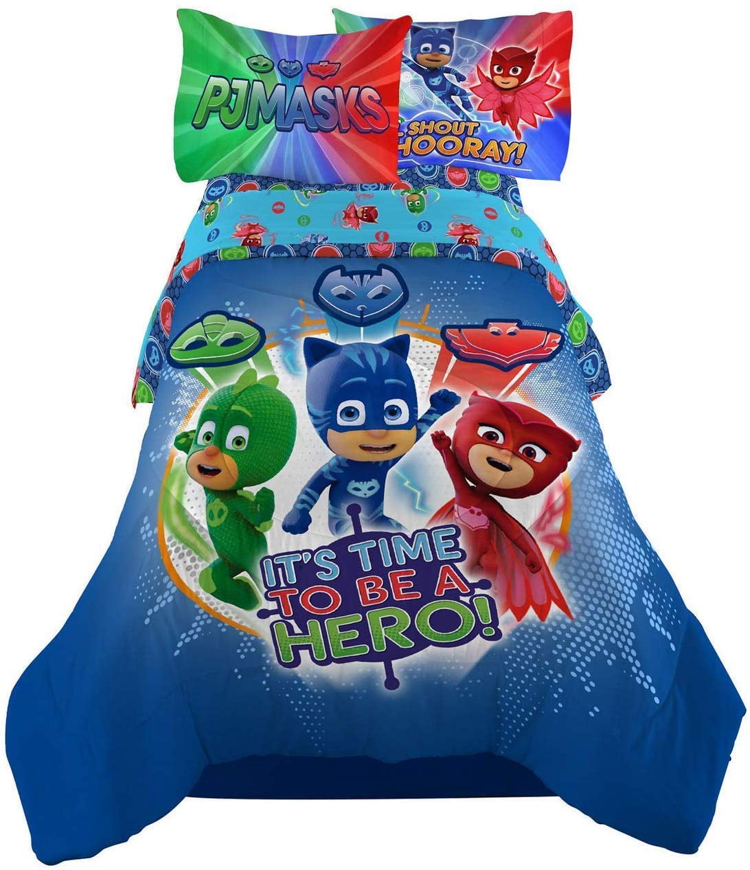 PJ Masks Hero Time Twin Bedding Set - Comforter, Sheets, Pillowcase ...