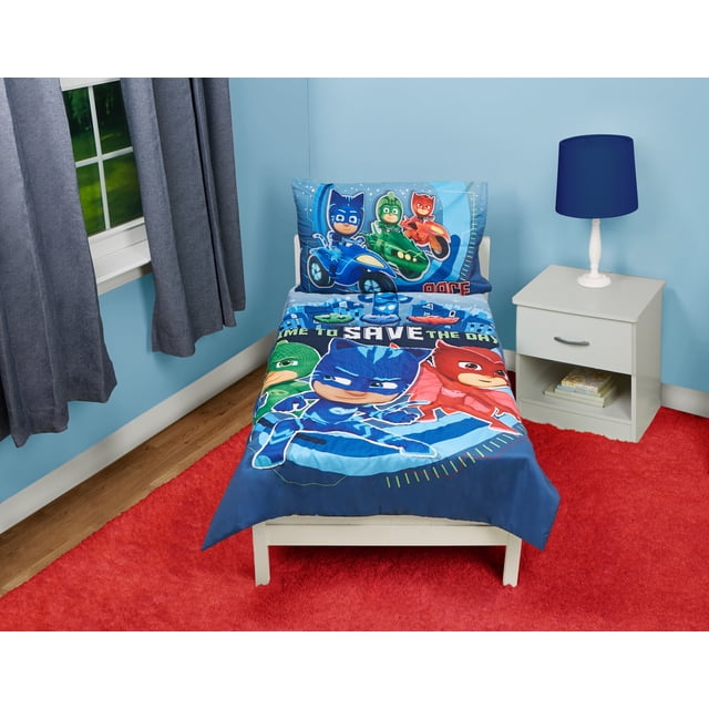 PJ Masks 4-Piece Toddler Bedding Set - Time to Save the Day - Size ...