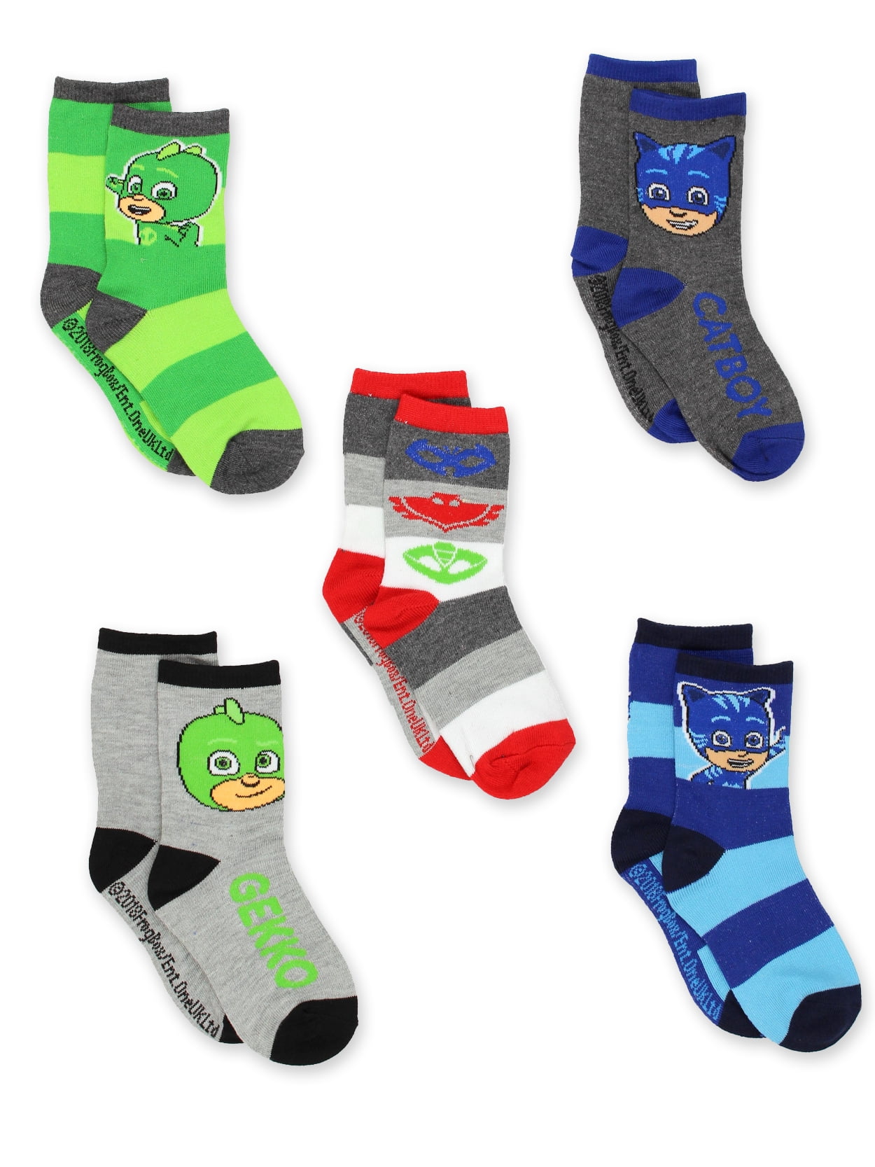 PJ Masks 5 pack Boys Toddler Crew Sock Set PJ046BCCZA - Walmart.com