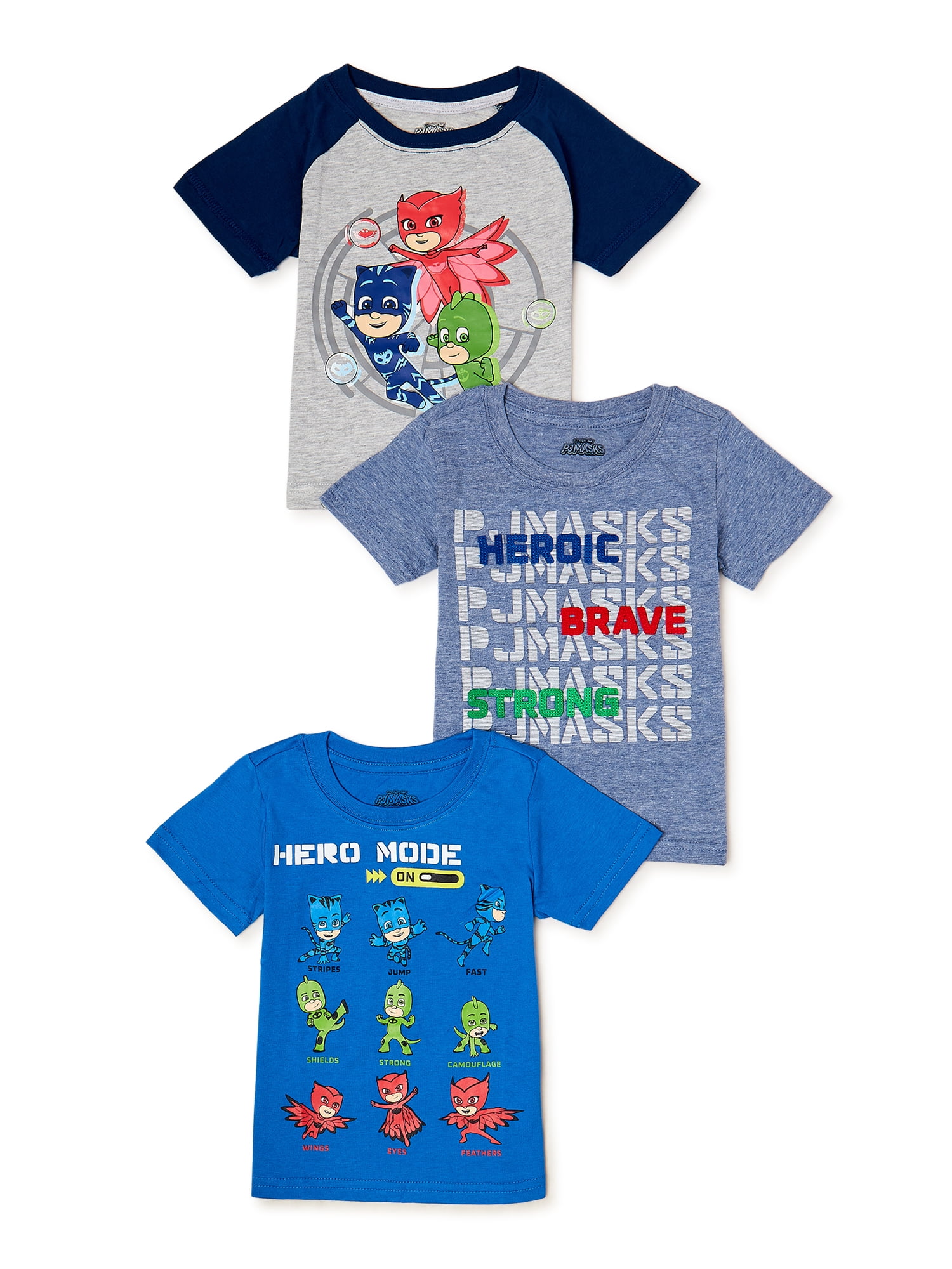 PJ Masks Baby and Toddler Boy’ T-Shirt Multipack, 3-Pack, Sizes 12M-5T ...