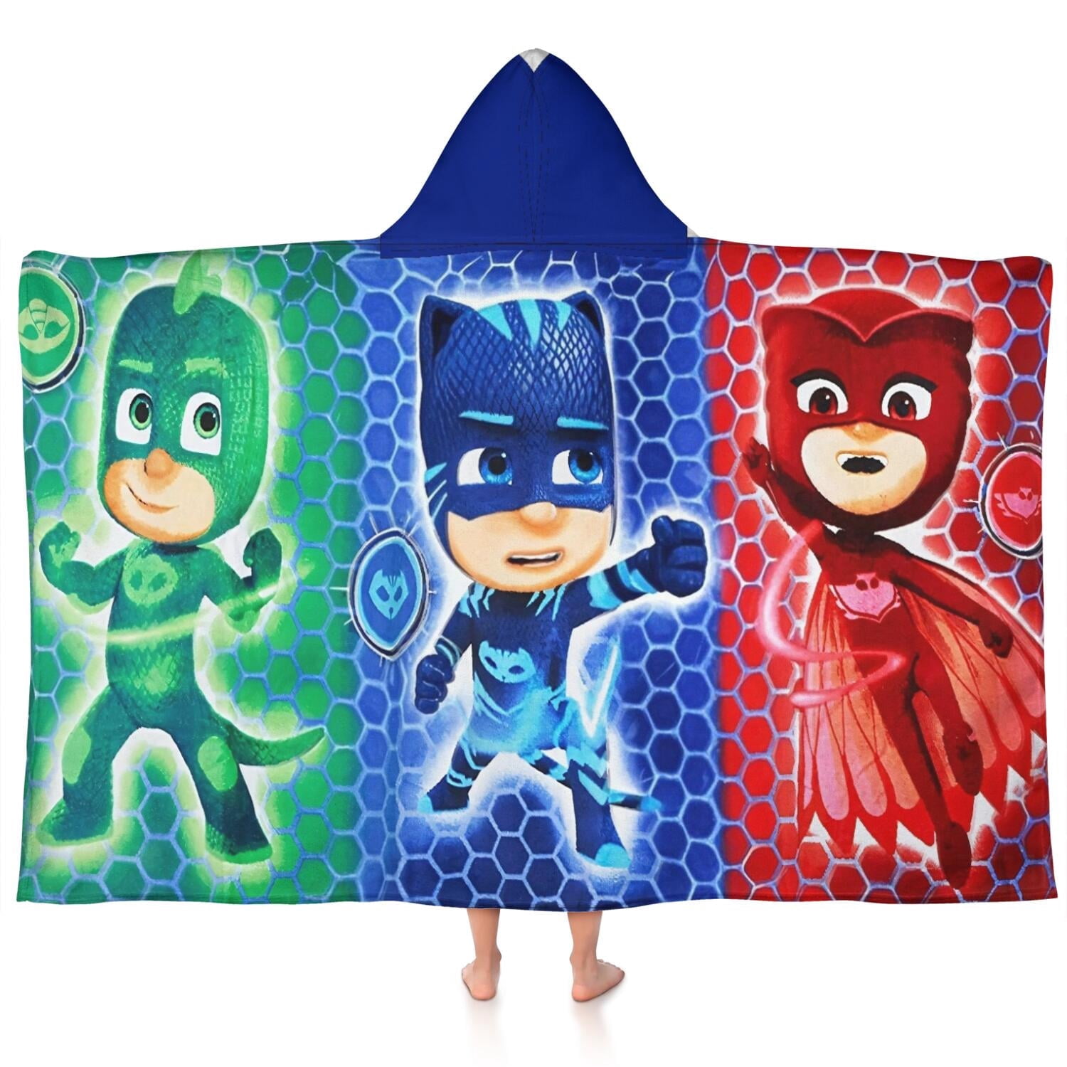 PJ Masks Bath/Pool/Beach Soft Cotton Terry Hooded Towel Wrap, 35" x 60 ...