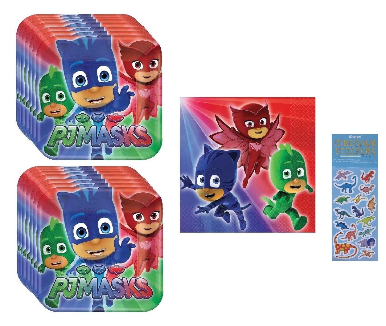 PJ Masks Birthday Party Supplies Bundle includes 16 Dessert Cake Paper ...