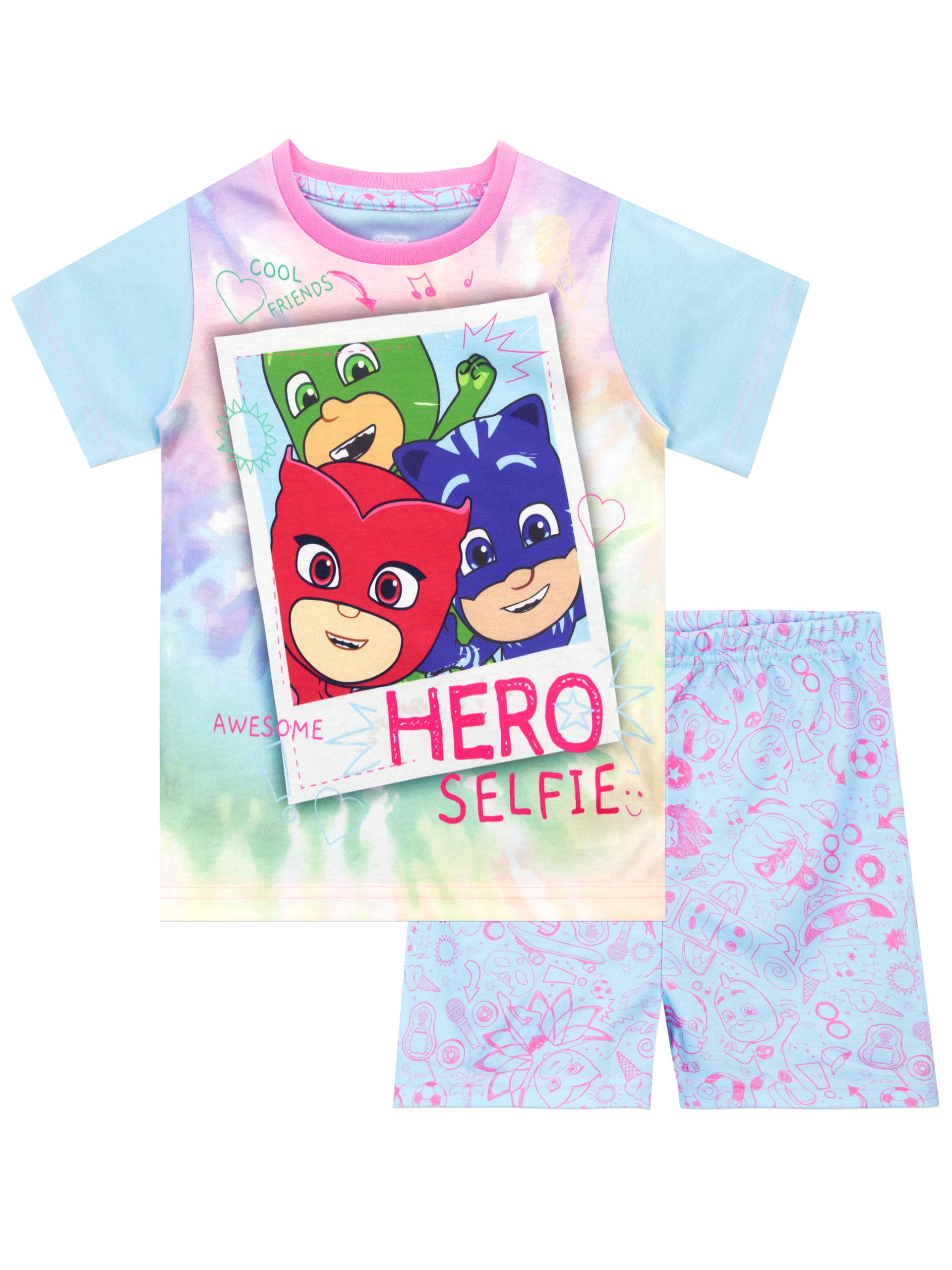 PJ Masks Girls Pajamas Short Sleeve Sizes 3 - 8 - Walmart.com