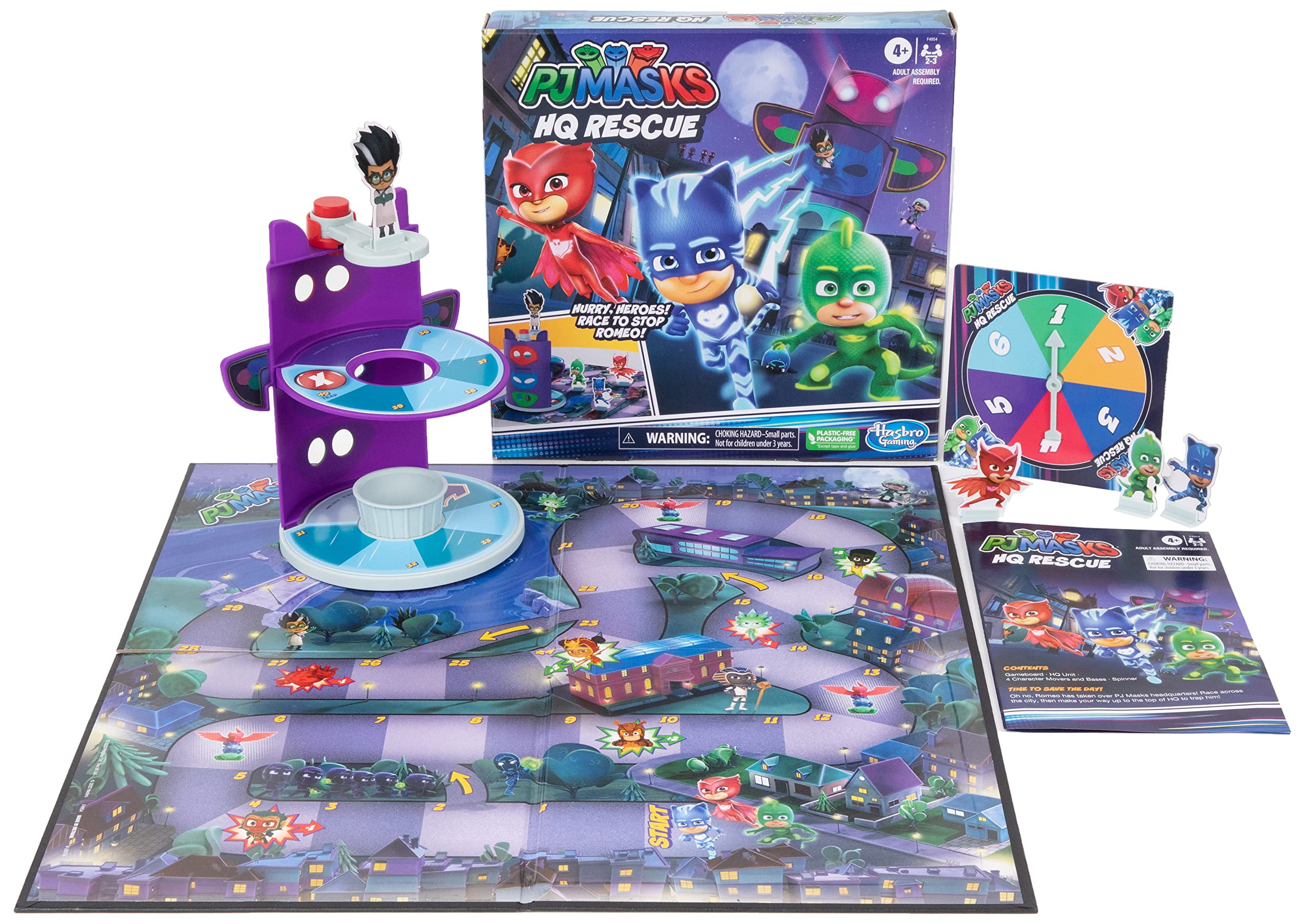 PJ Masks Hasbro Gaming HQ Rescue Kids Board Game, Preschool Games, Race ...