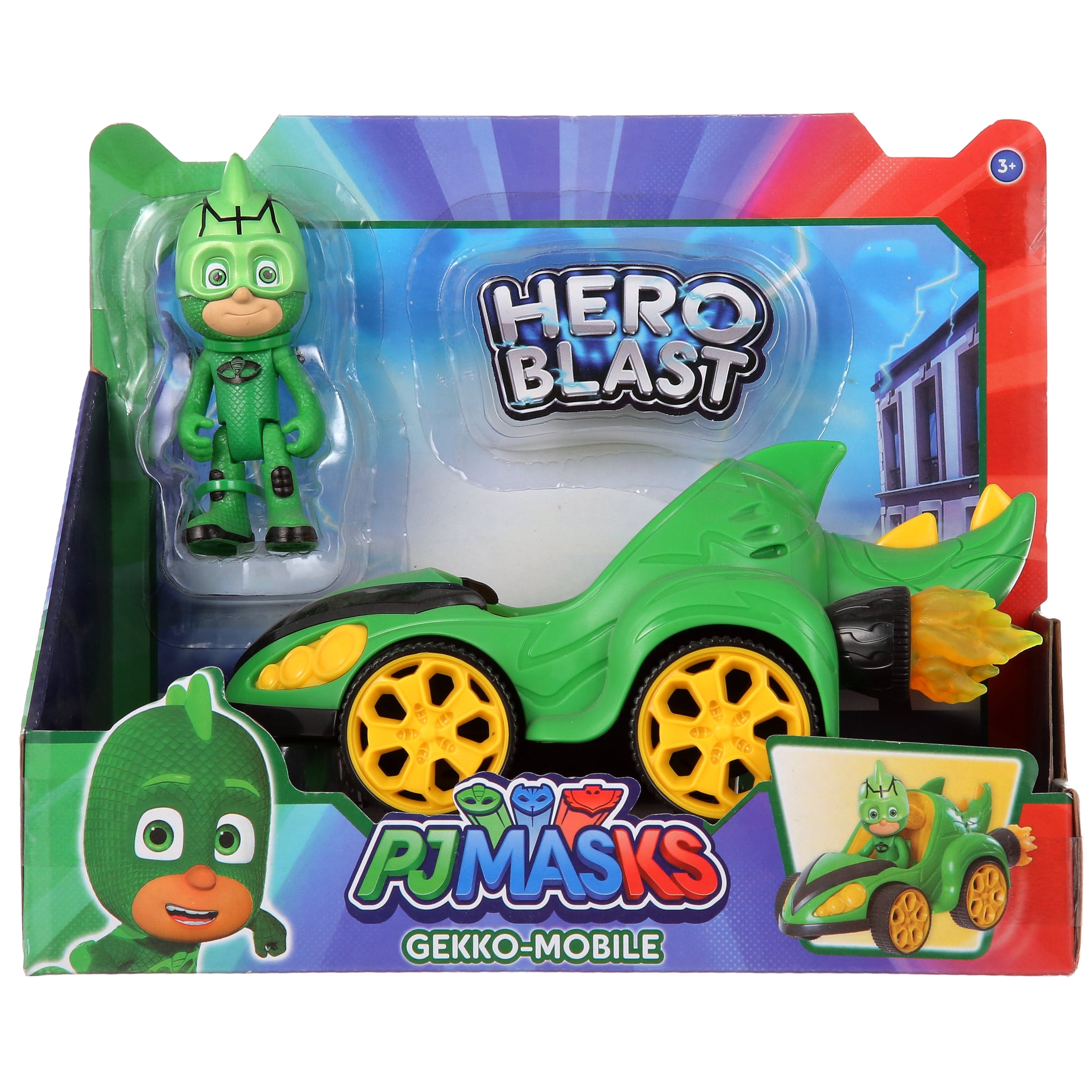 PJ Masks Hero Blast Gekko-Mobile, Poseable 3-inch Figure, Kids Toys ...