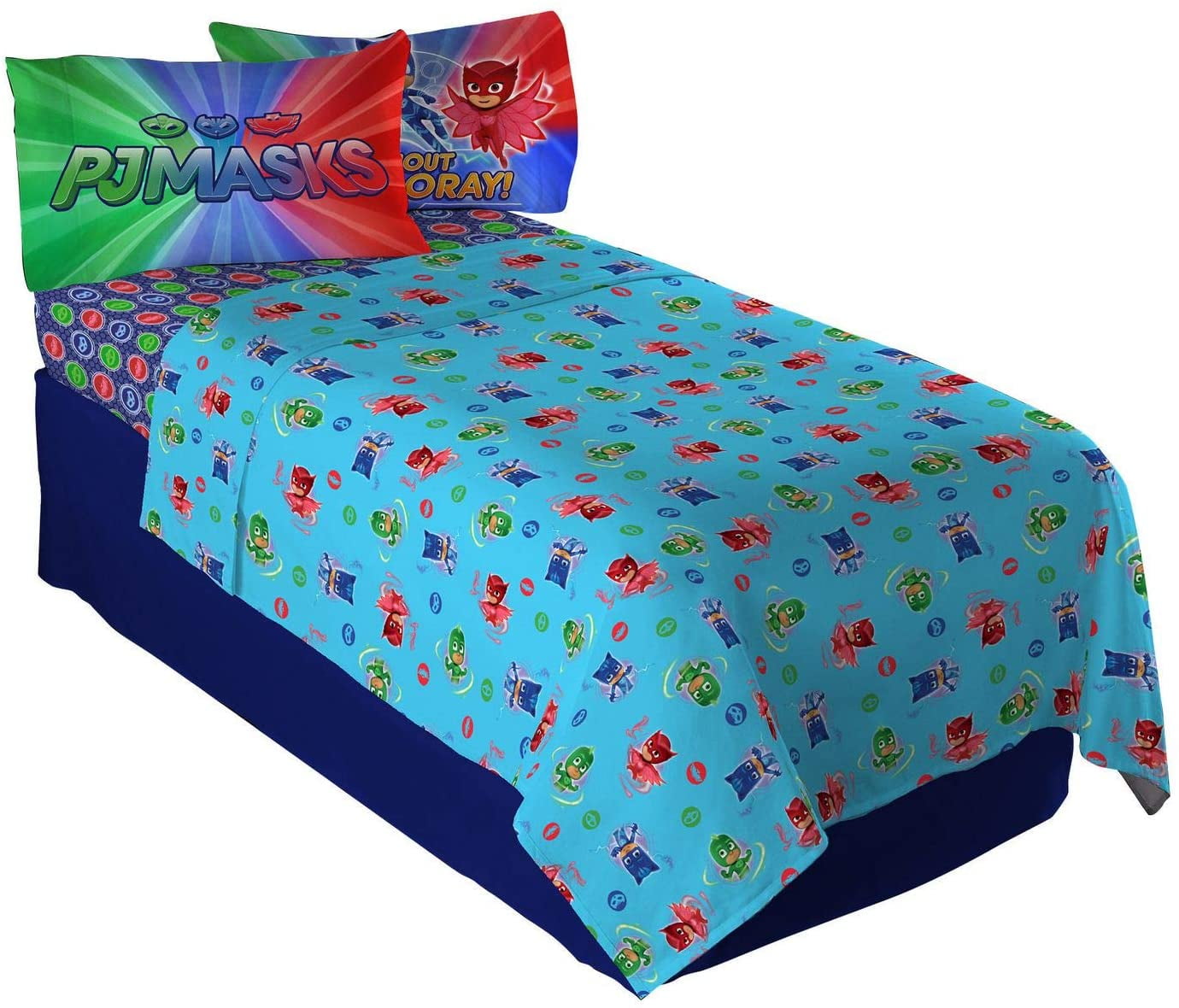 PJ Masks It's Hero Time Twin Sheet Set for Kids Bedding Sheet Set - 3pc ...