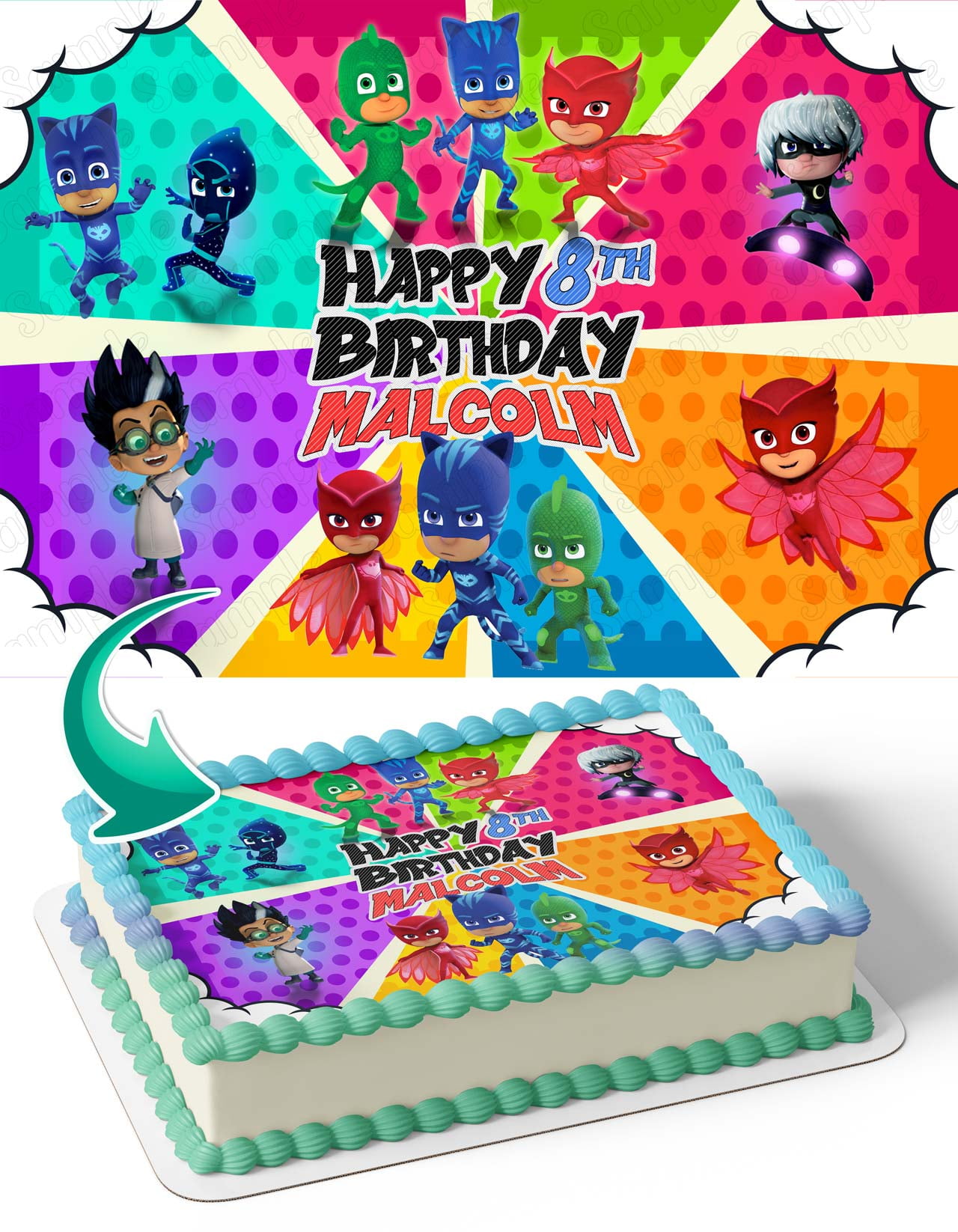PJ Masks Kids Amazing Friends Edible Image Cake Topper Personalized ...