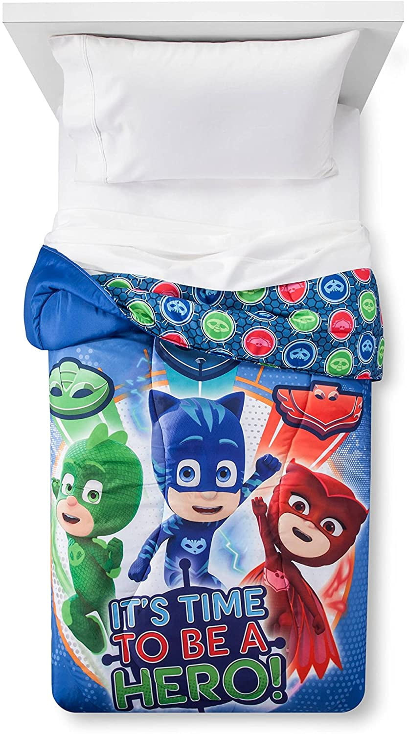 PJ Masks Kids Hero Time Reversible Microfiber Comforter, Twin Bed ...