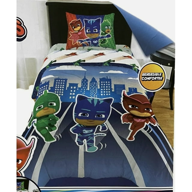 PJ Masks Kids Reversible Twin Comforter and Sheet Set - Walmart.com