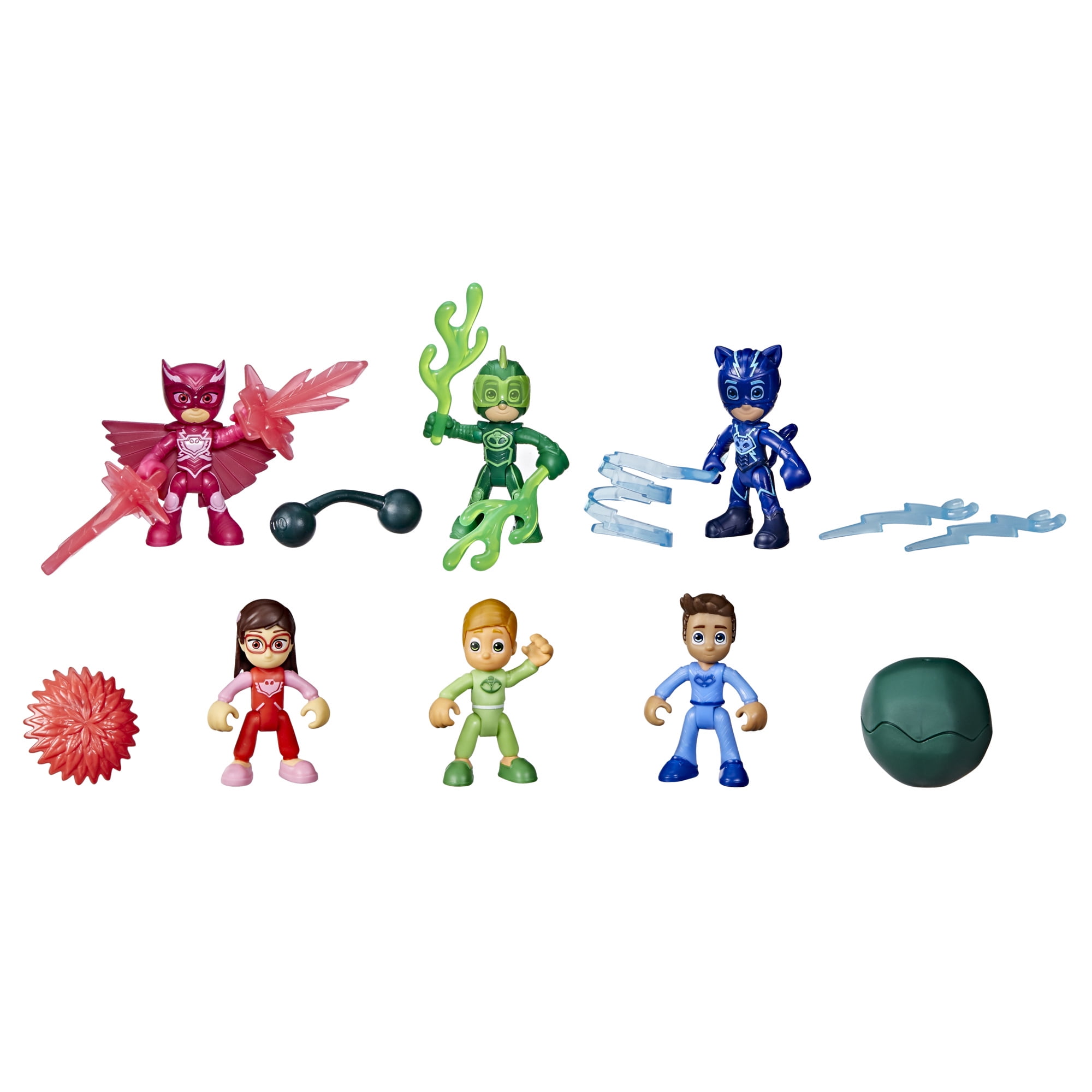 PJ Masks Nighttime Heroes Figure Set, 6 Action Figures and 11 ...