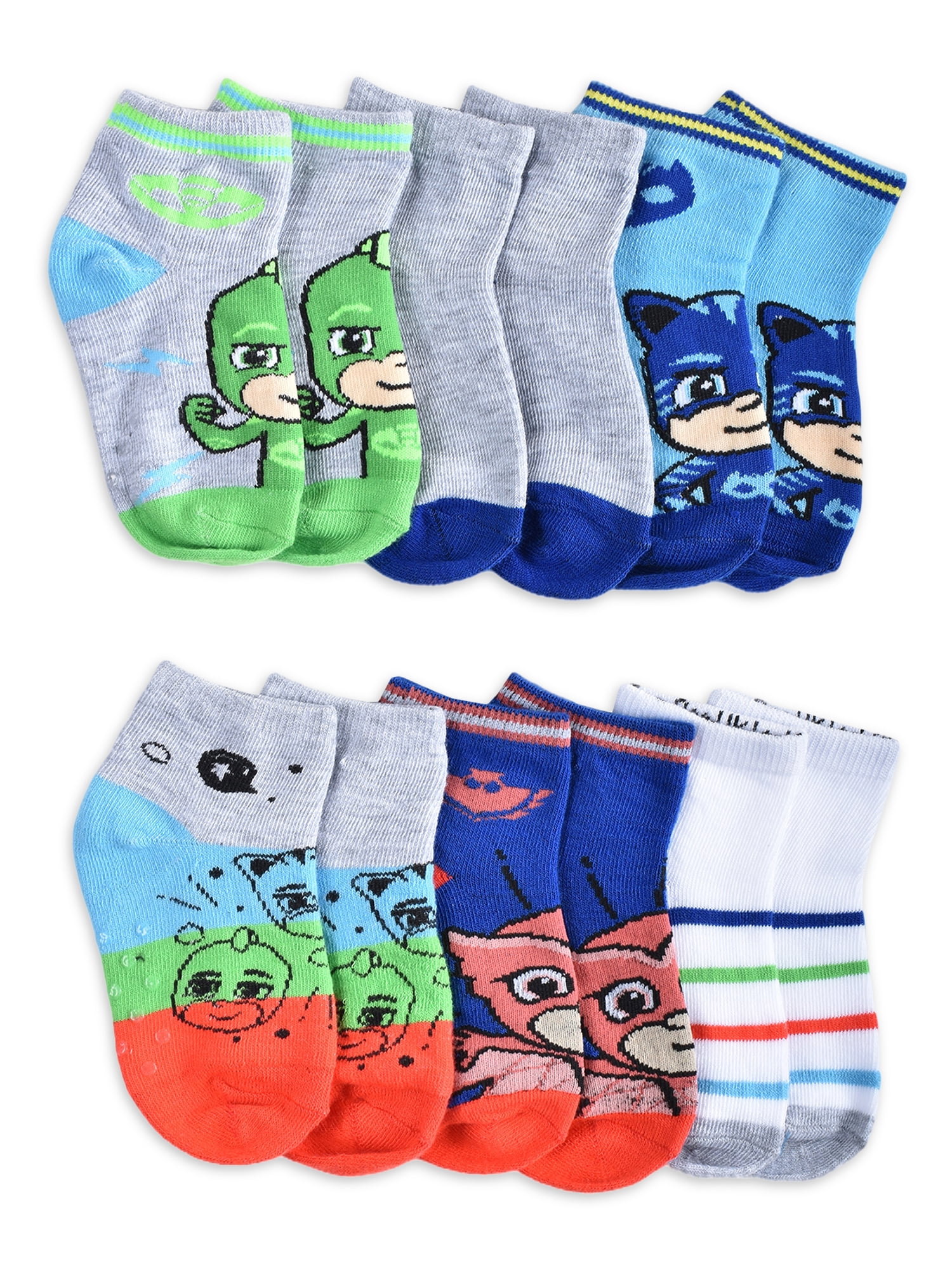 PJ Masks No-Show Breathable Printed Socks (Toddler) 6 Pack - Walmart.com