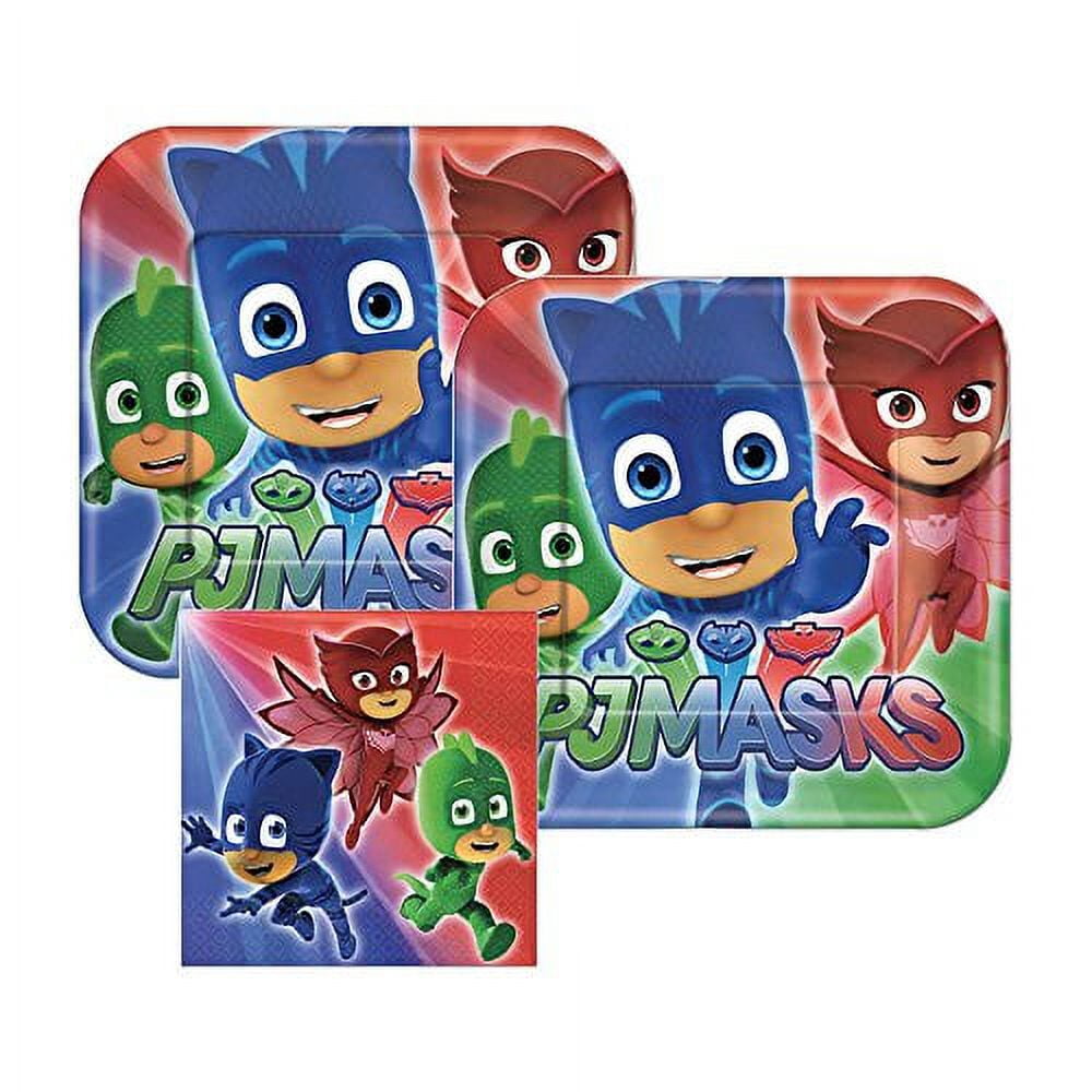 PJ Masks Paper Plates and Napkins, 16 Settings, Bundle- 3 Items ...