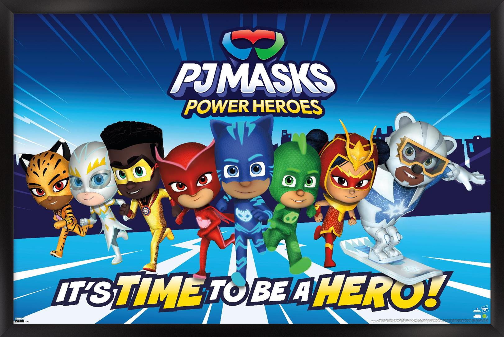 PJ Masks - Power Heroes Group Wall Poster, 14.725" x 22.375" Framed ...