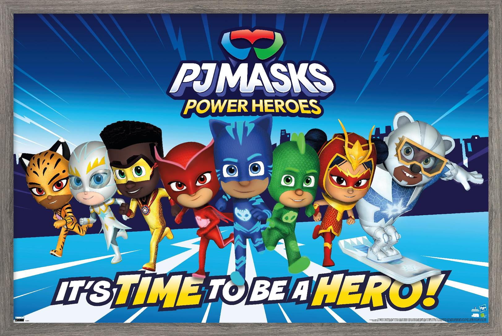 PJ Masks - Power Heroes Group Wall Poster, 22.375" x 34" Framed ...