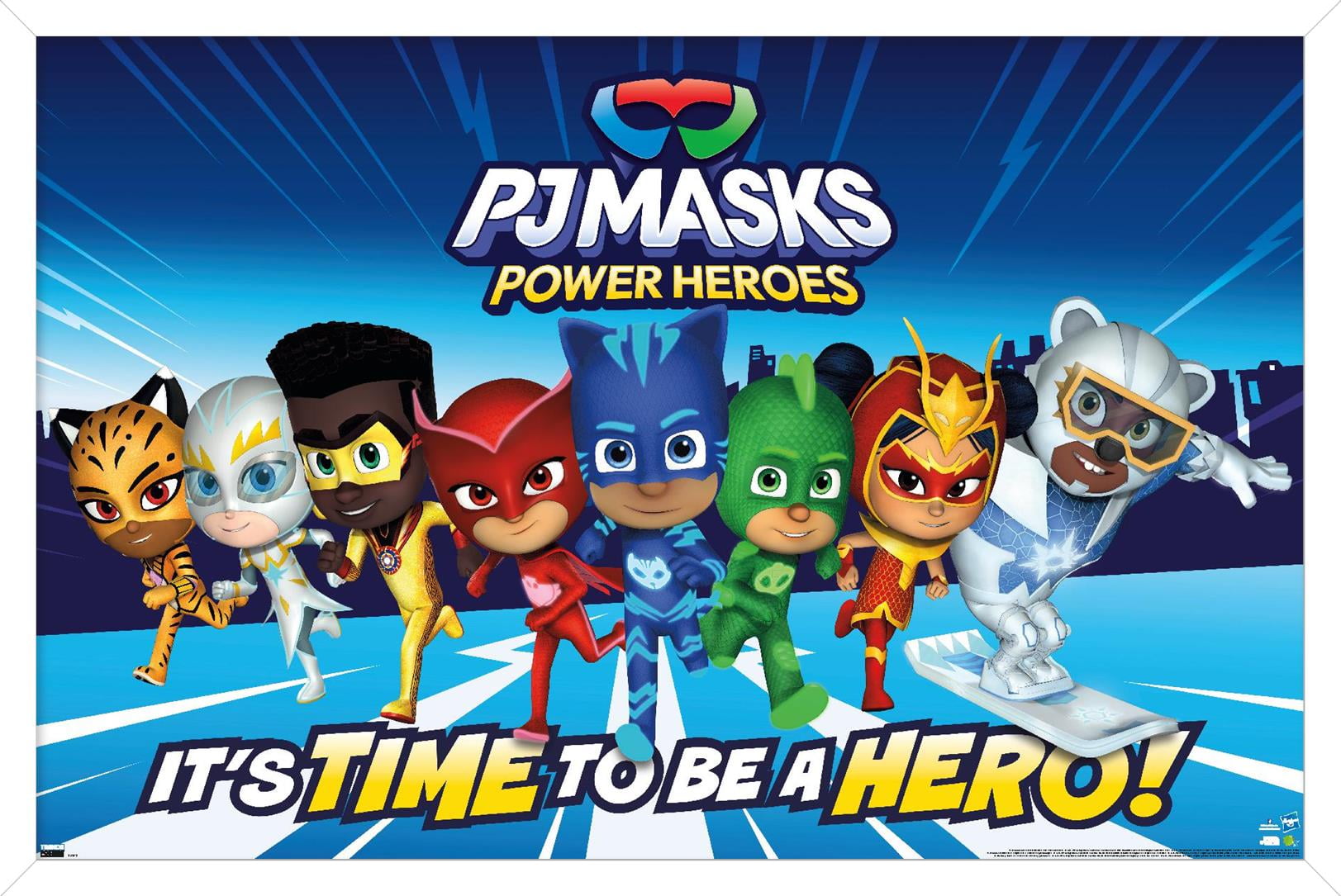 PJ Masks - Power Heroes Group Wall Poster, 22.375" x 34" Framed ...