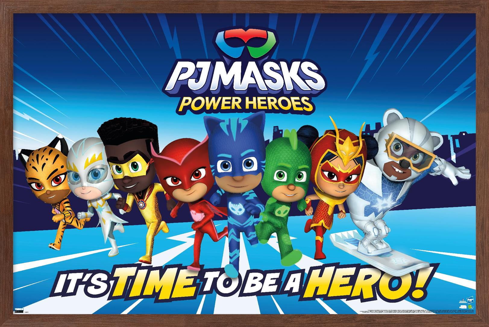 PJ Masks - Power Heroes Group Wall Poster, 22.375" x 34" Framed ...
