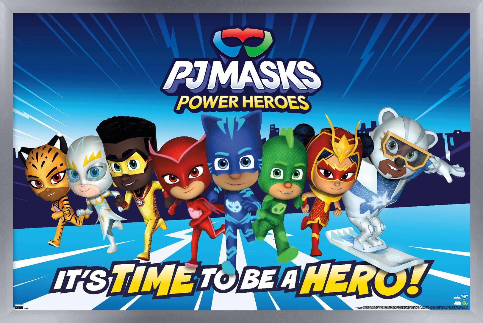 PJ Masks - Power Heroes Group Wall Poster, 22.375" x 34" Framed ...