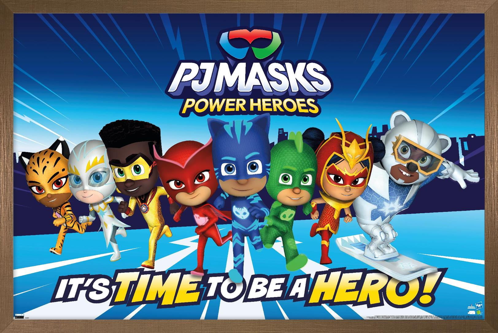 PJ Masks - Power Heroes Group Wall Poster, 22.375" x 34" Framed ...