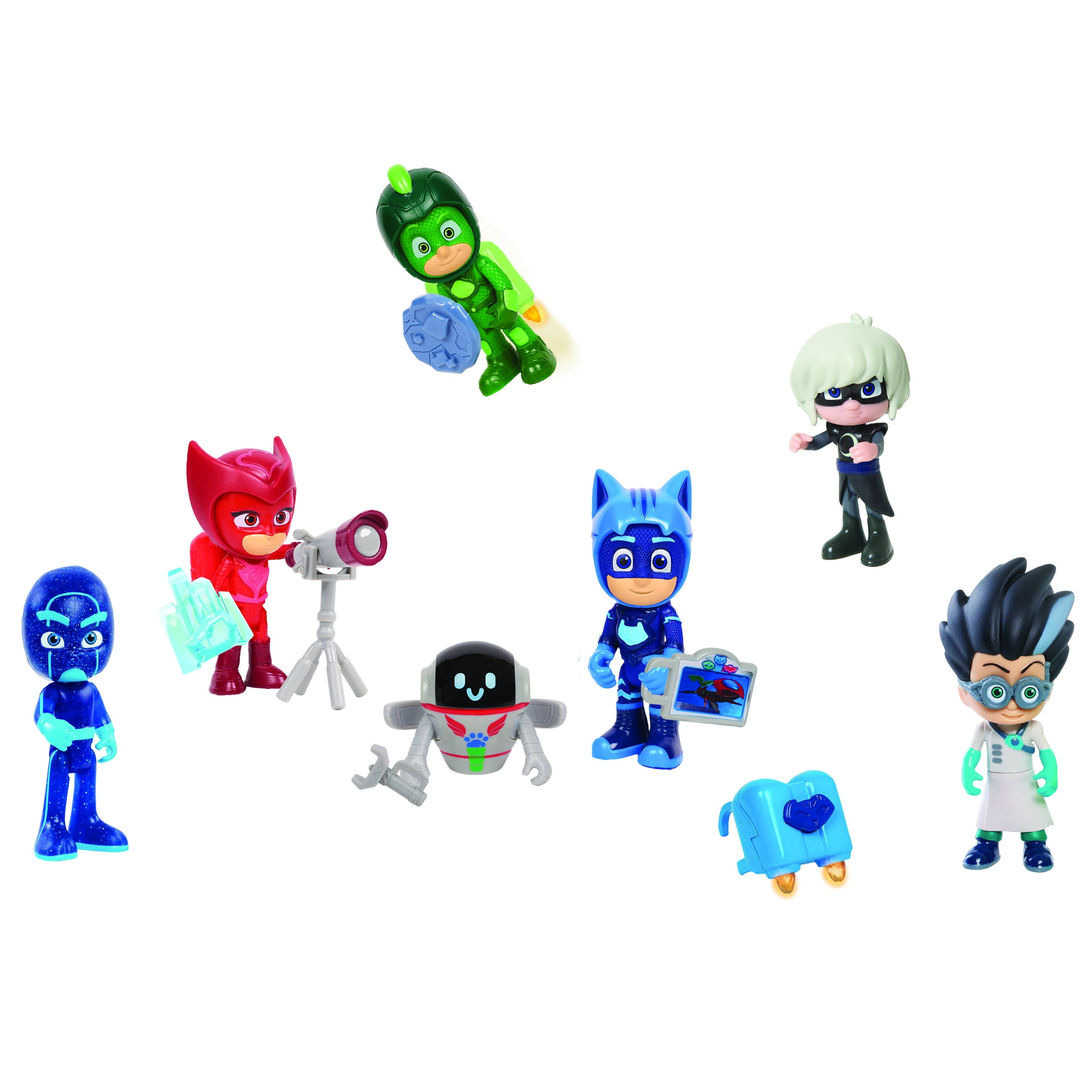 PJ Masks Deluxe Heroes & Villains Action Toy Collectible Figurine ...