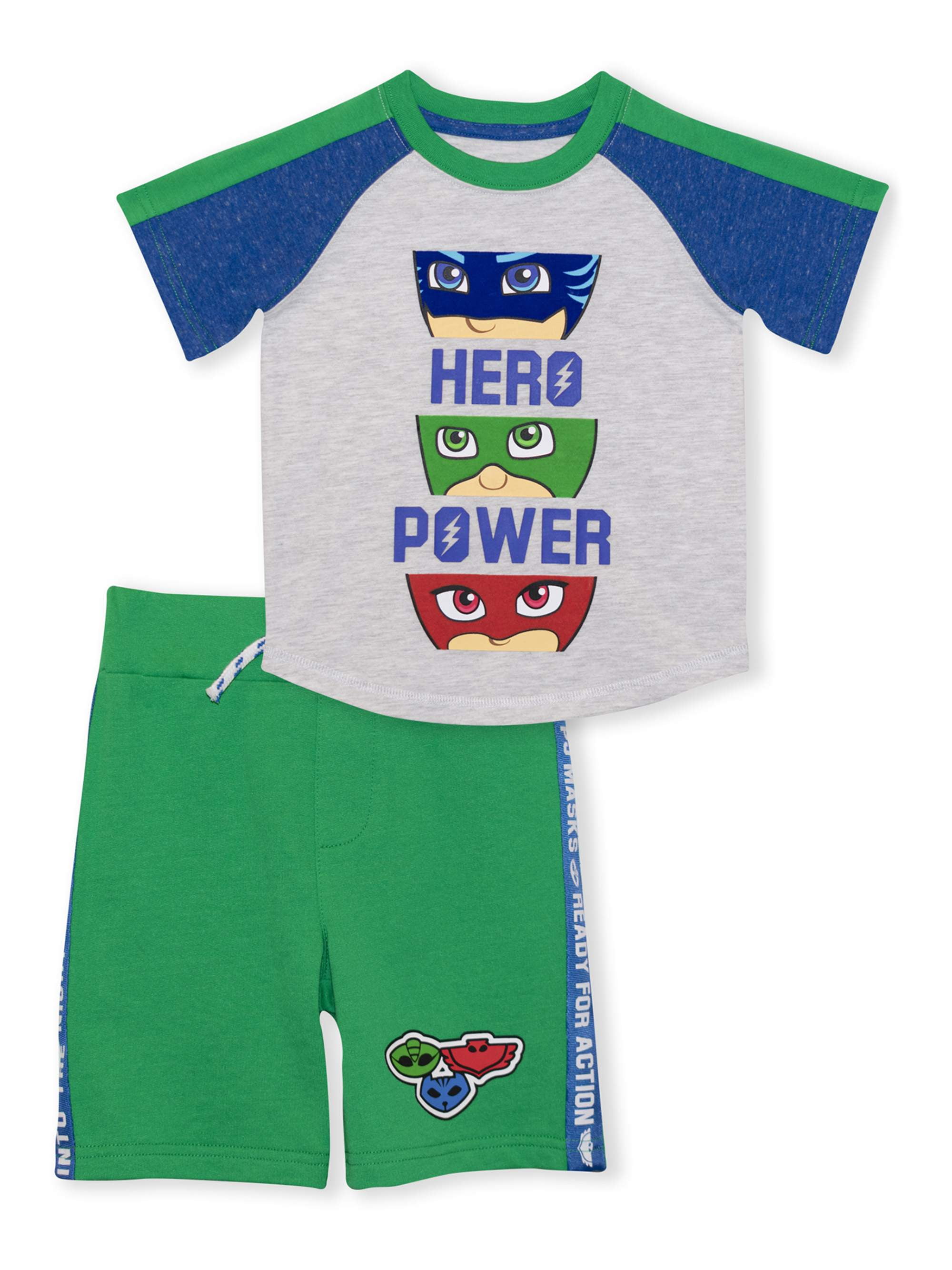 PJ Masks Toddler Boy "Hero Power" T-Shirt & Short Outfit Set, 2-Piece ...
