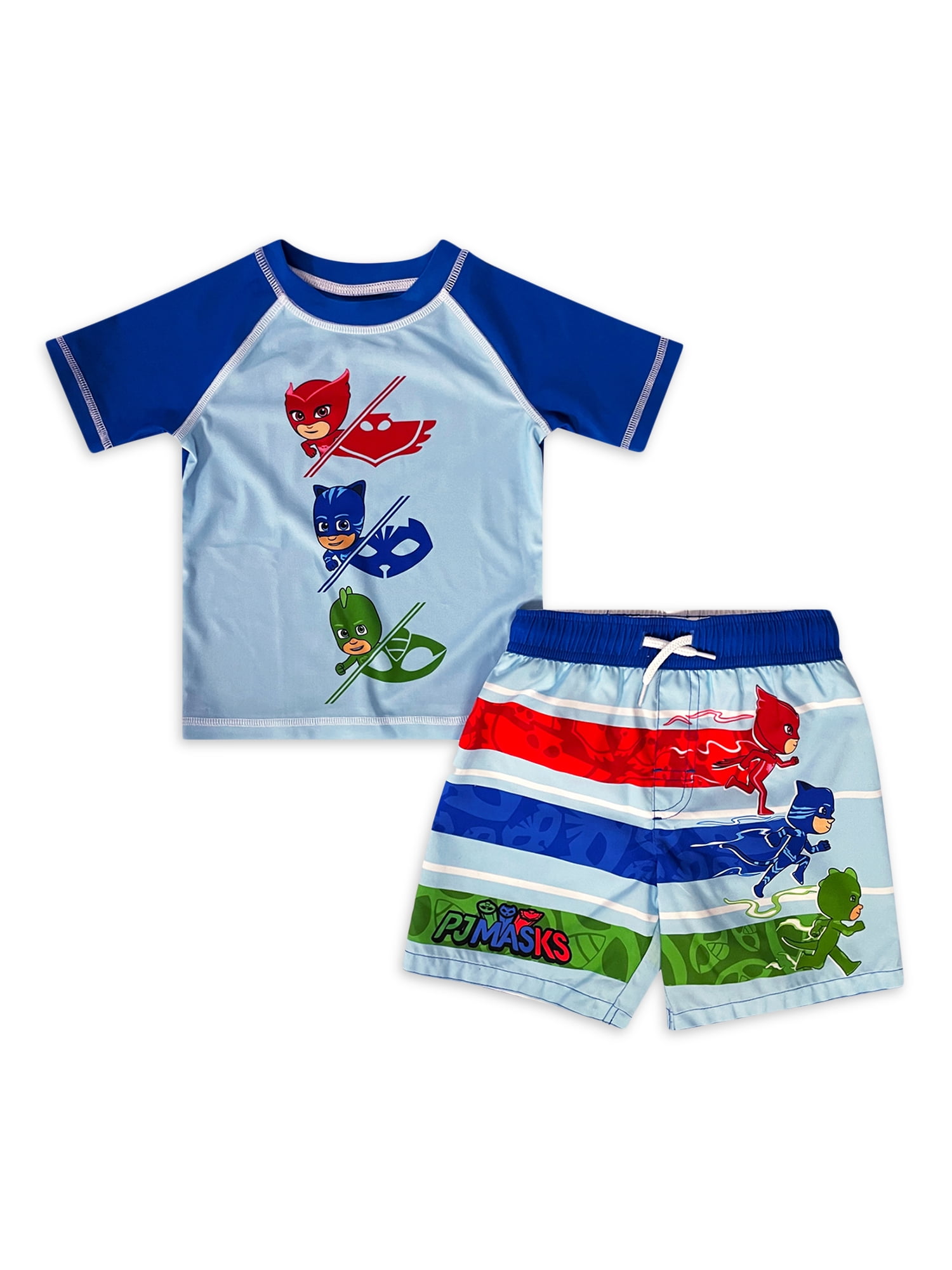 PJ Masks Toddler Boy Rash Guard & Swim Trunks, 2pc Set - Walmart.com