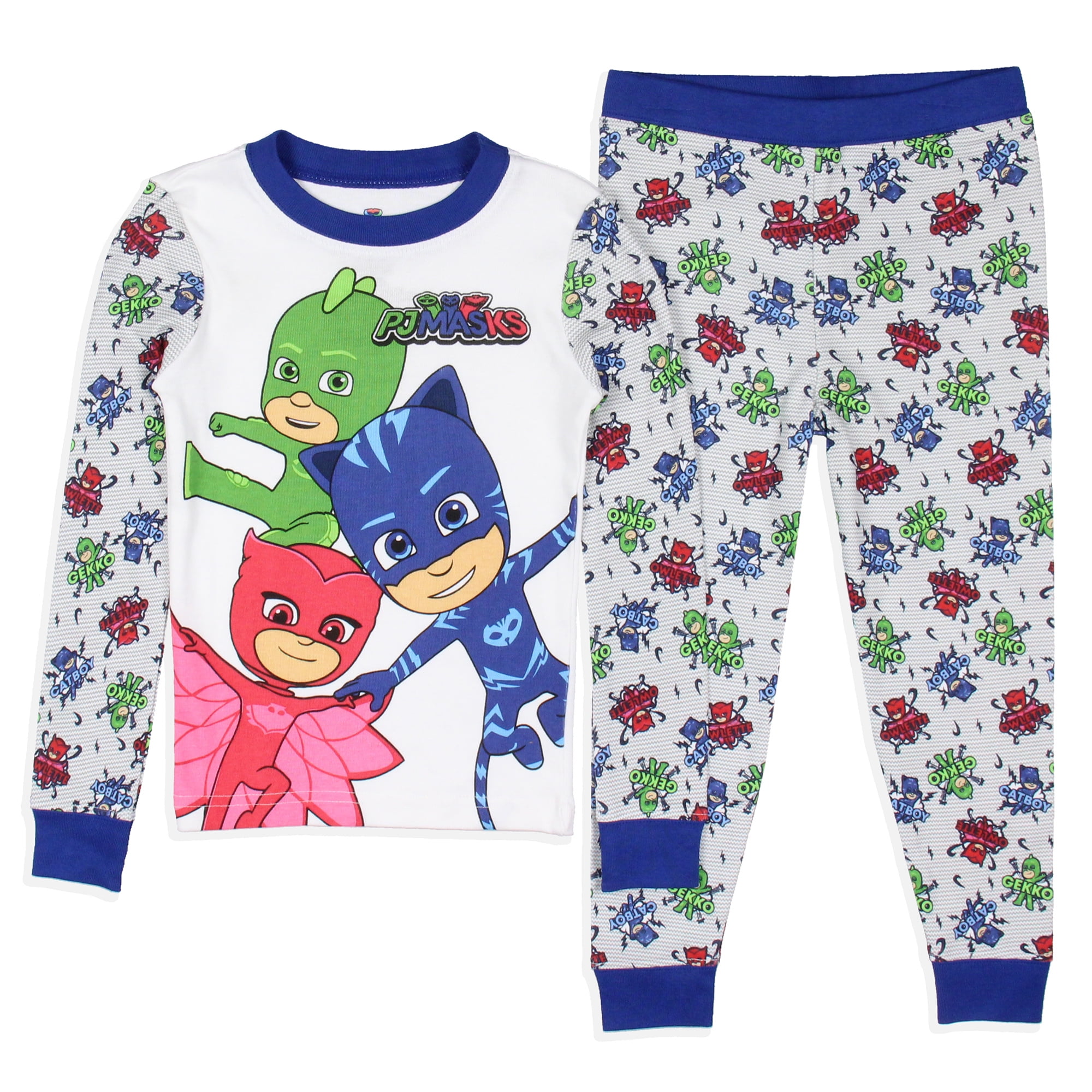 PJ Masks Toddler Boys' Gekko Catboy Owlette Title Logo Sleep Pajama Set ...