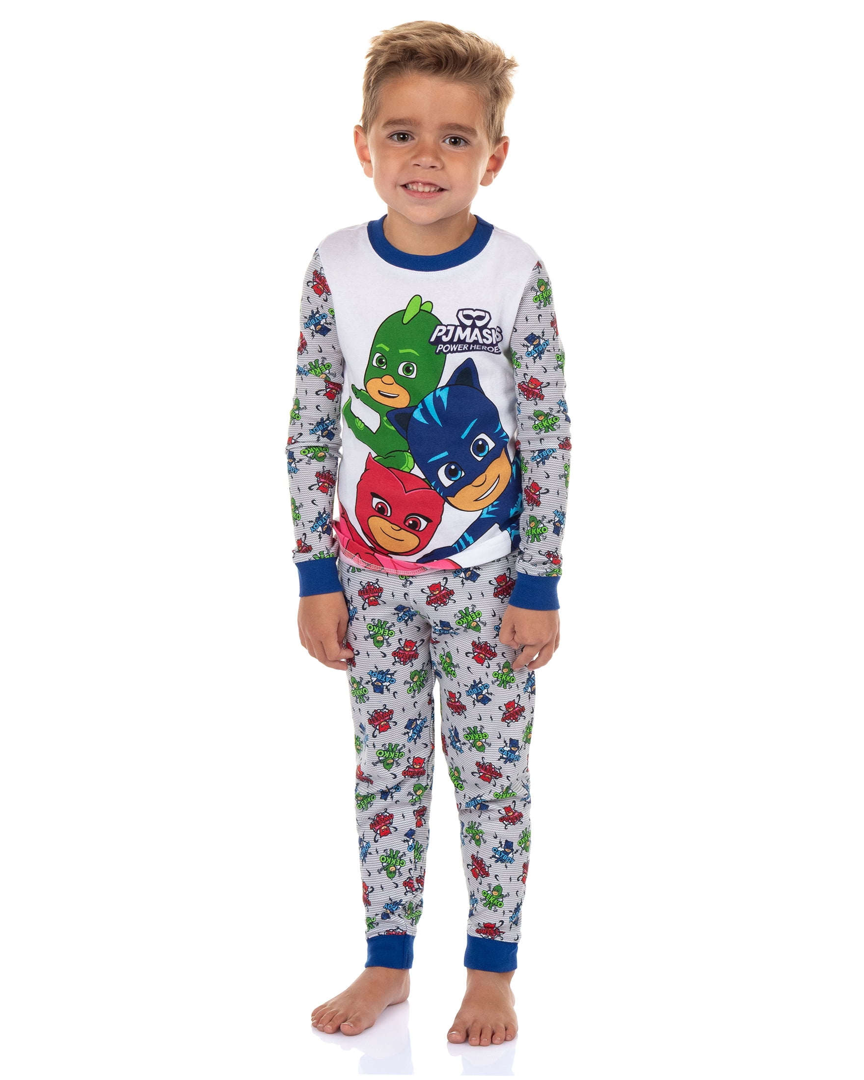 PJ Masks Toddler Boys' Gekko Catboy Owlette Title Logo Sleep Pajama Set ...