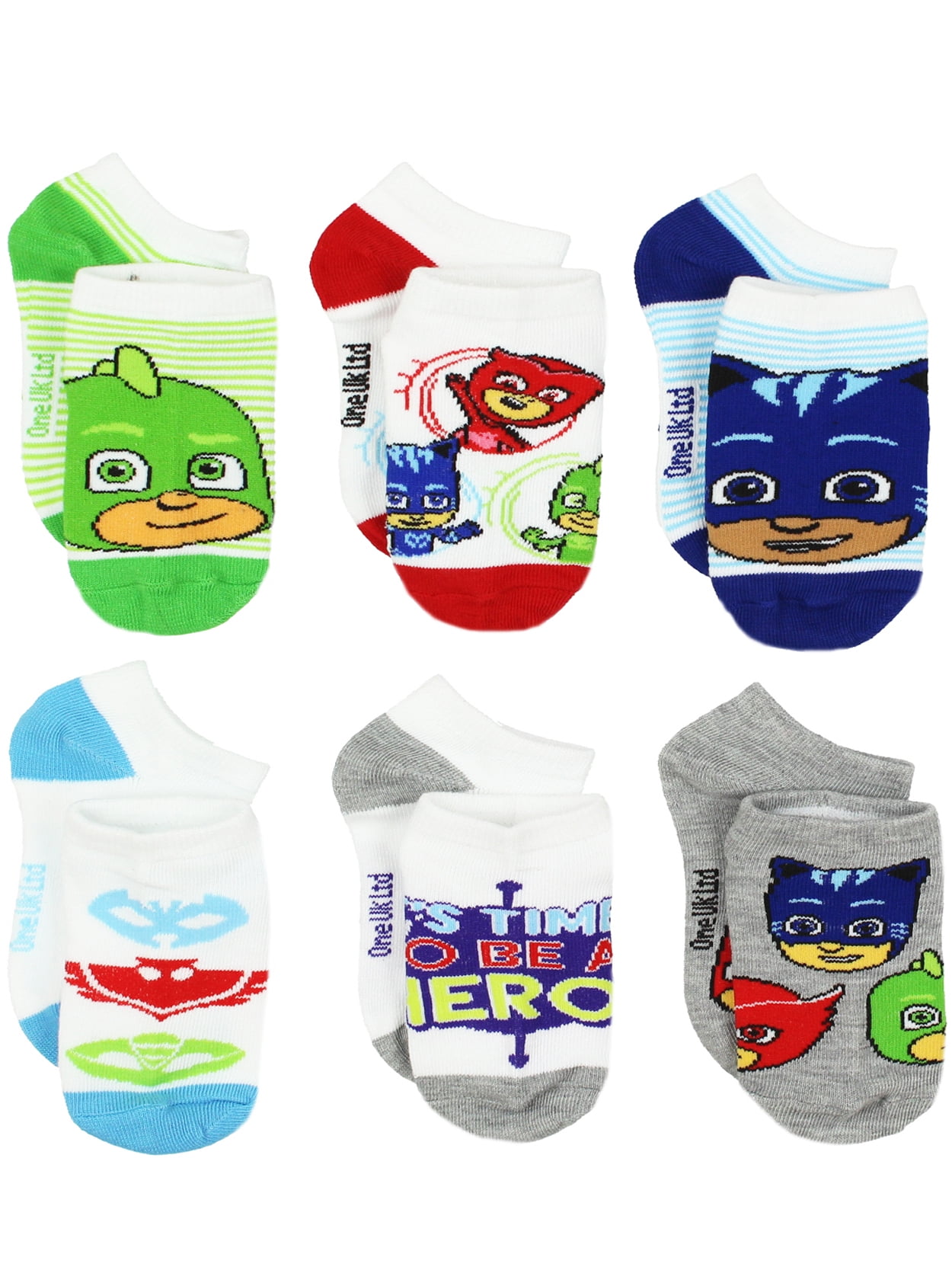 PJ Masks Toddler Boys Girls 6 Pack No-Show Socks Set PJ001BNS - Walmart.com