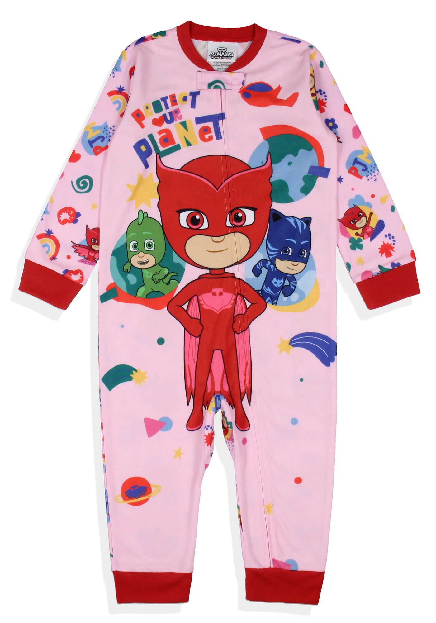 PJ Masks Toddler Girls' Gekko Catboy Owlette Protect Our Planet Pajama ...