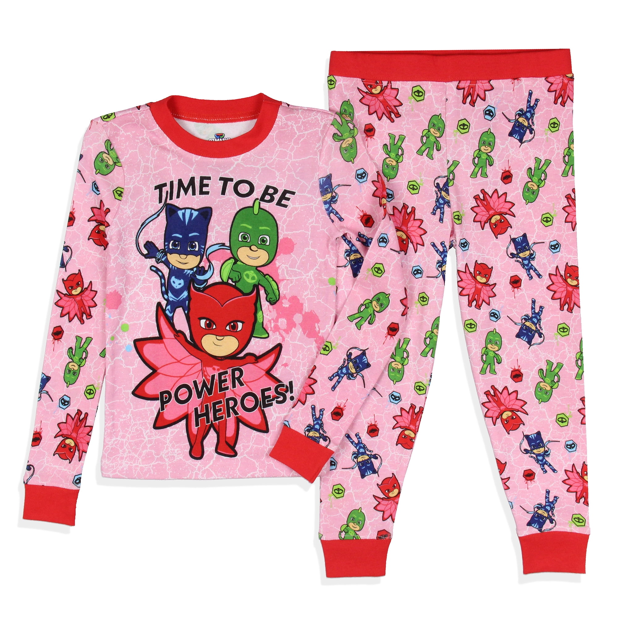 PJ Masks Toddler Girls' Gekko Catboy Owlette Title Logo Sleep Pajama ...