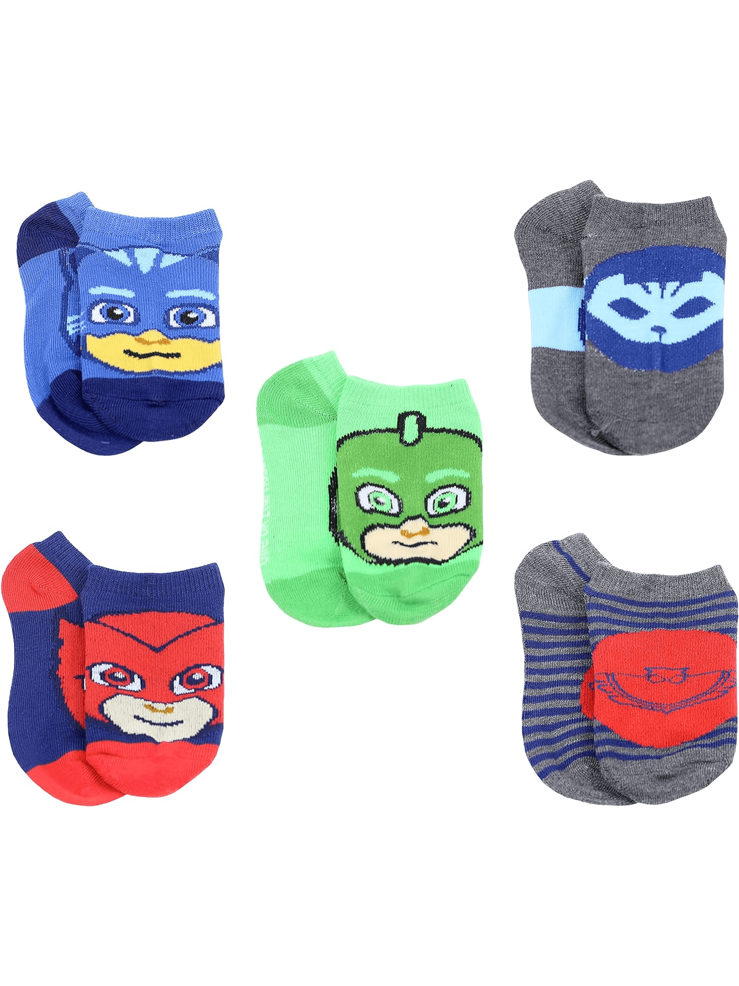 PJ Masks Toddler and Little Boys' 5 Pack No Show Socks - Walmart.com