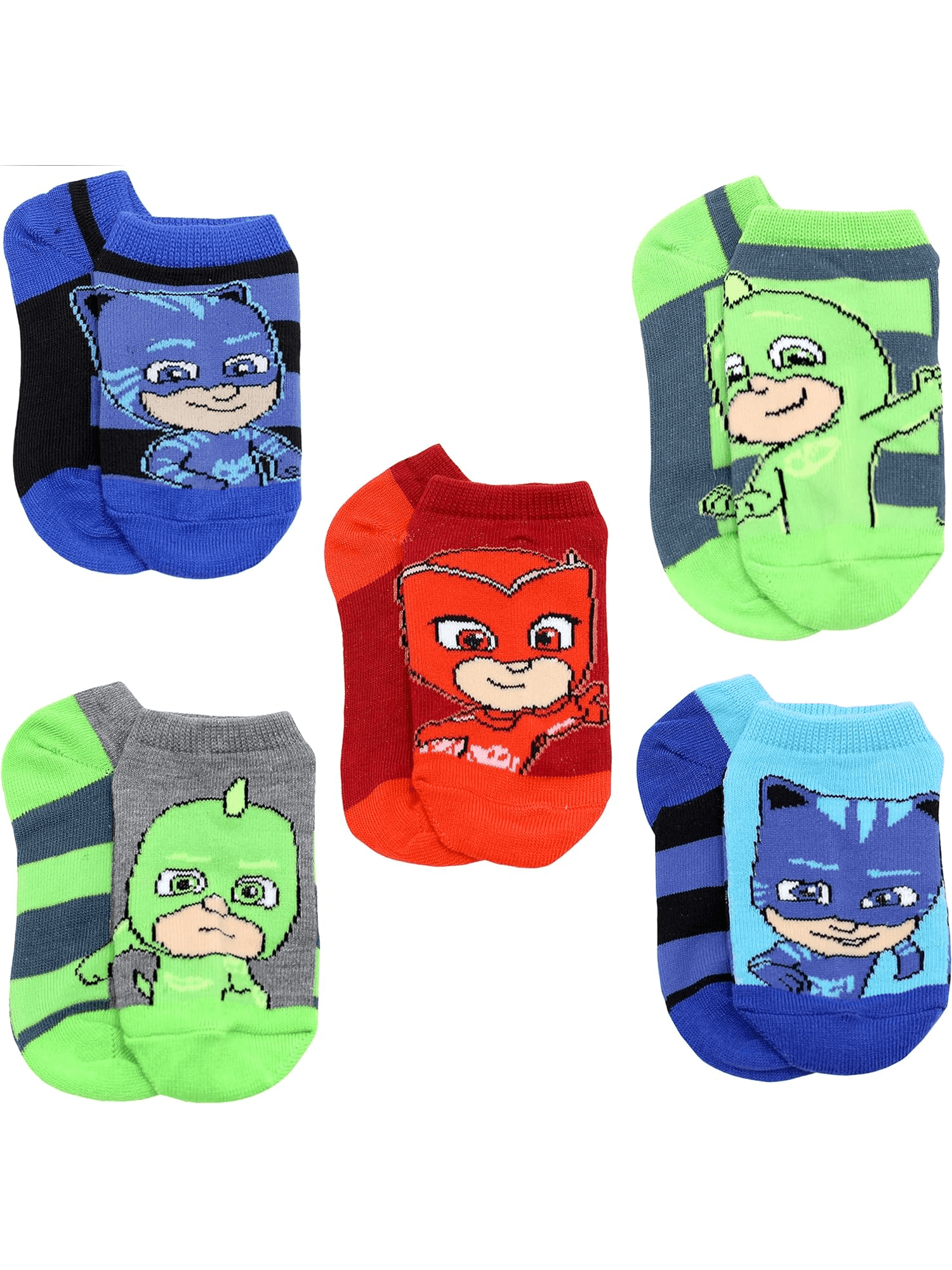PJ Masks Toddler and Little Boys' 5 Pack No Show Socks - Walmart.com
