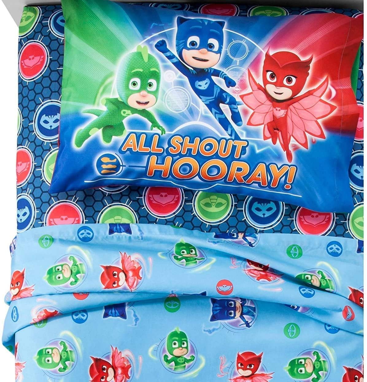 PJ Masks Twin Sheet Set Its Hero Time - Walmart.com