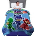 PJ Masks Reversible Twin/Full Size Bed Comforter Set for Kids Bedroom ...