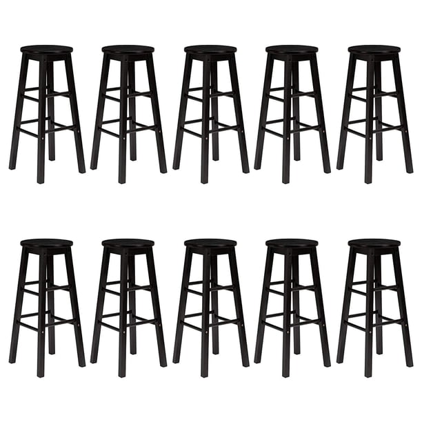 PJ Wood 24-Inch High Classic Round-Seat Kitchen Counter Stools for ...