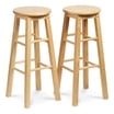 PJ Wood Classic Round Seat 29" Kitchen Counter Stools, Natural (Set of ...