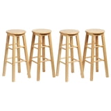 PJ Wood Classic Round Seat 29" Kitchen Counter Stools, Natural (Set of ...