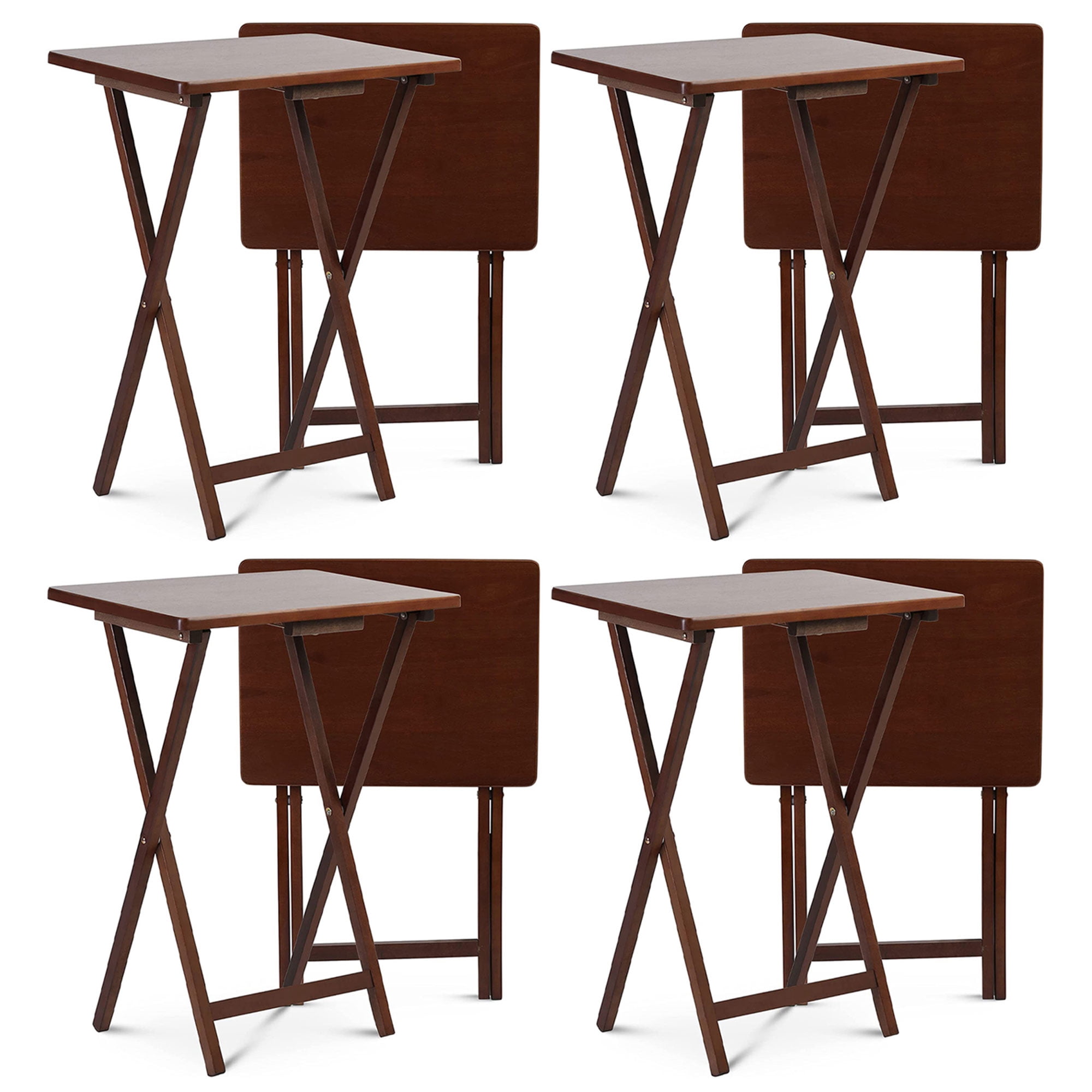PJ Wood Portable Folding TV Snack Tray Table Desk Stand, Honey Oak (8 ...