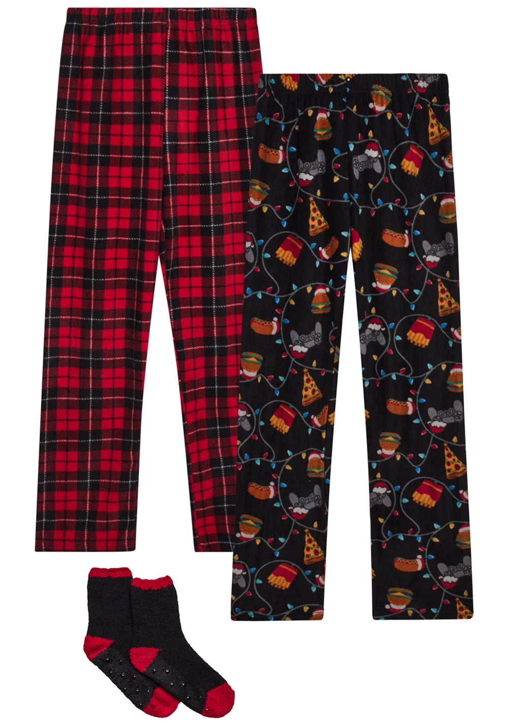 PJ's & Presents Boys' Christmas Pajama Pants - 2 Pack Flannel Fleece ...