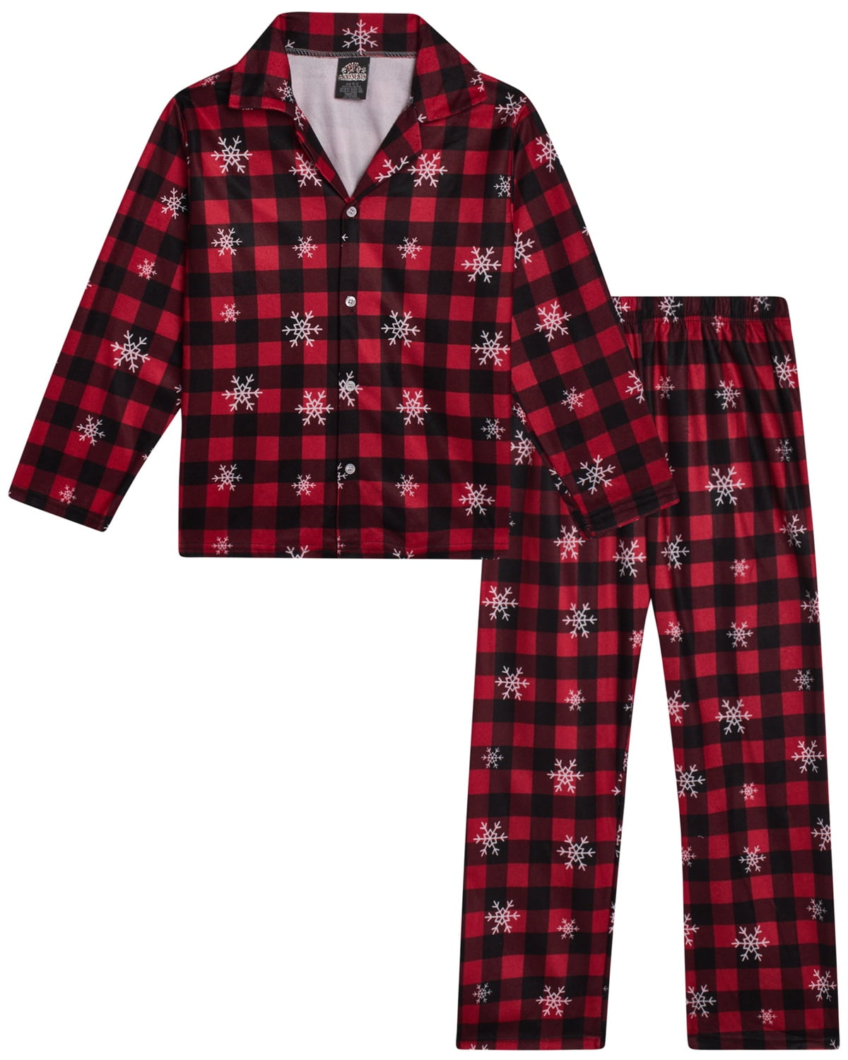 PJ's & Presents Boys' Christmas Pajamas - 2 Piece Plaid Flannel Coat ...
