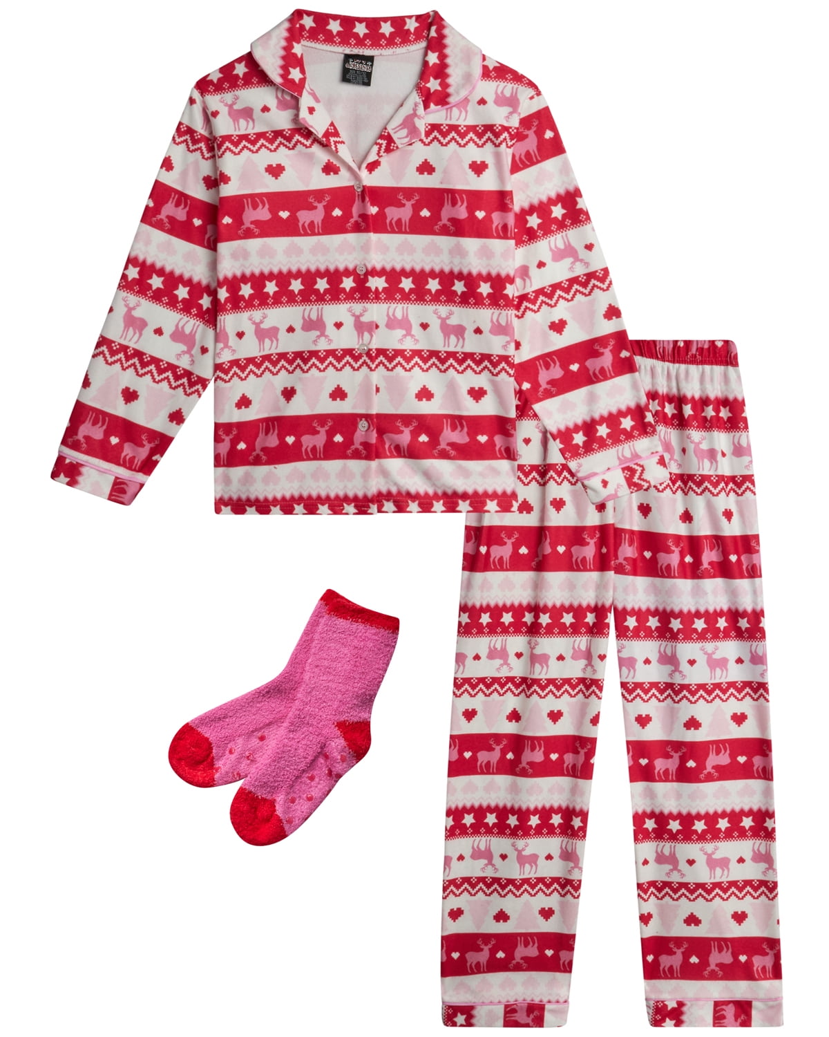 PJ's & Presents Girls' Christmas Pajamas - 2-Piece Flannel Christmas ...
